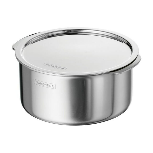 Tramontina Utsava 2.4-Quart Tri-Ply Clad Stainless Steel Tope/Patila with Lid - Induction & Oven ...