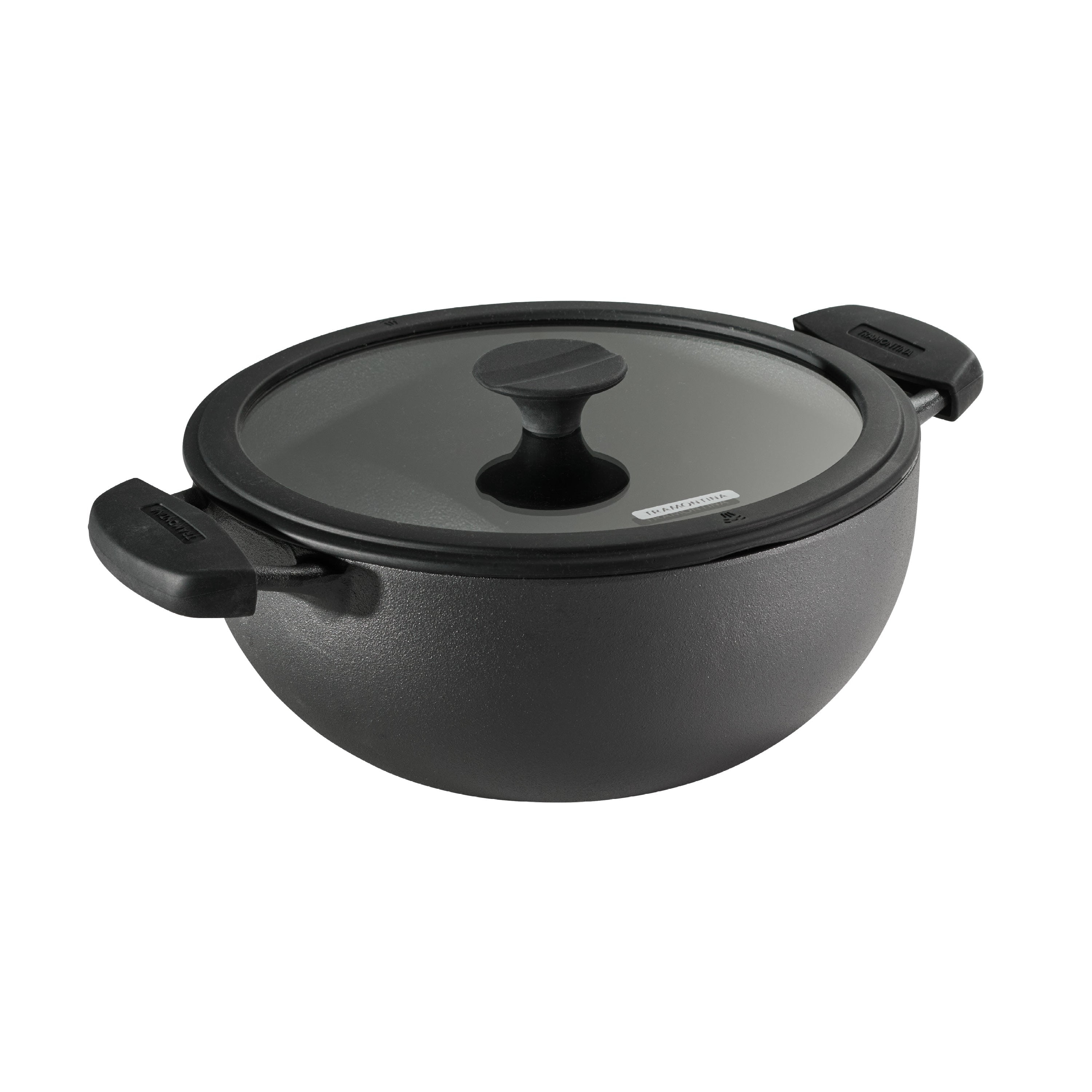 Tramontina Utsava 4.9-Quart Pre-Seasoned Cast Iron Kadai with Lid ...