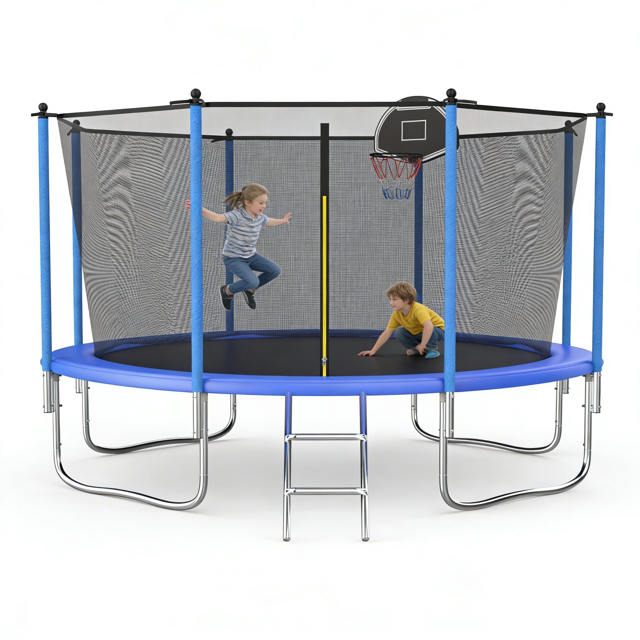 10FT Tranpoline for Kids with Safety Enclosure Net Recreational ...