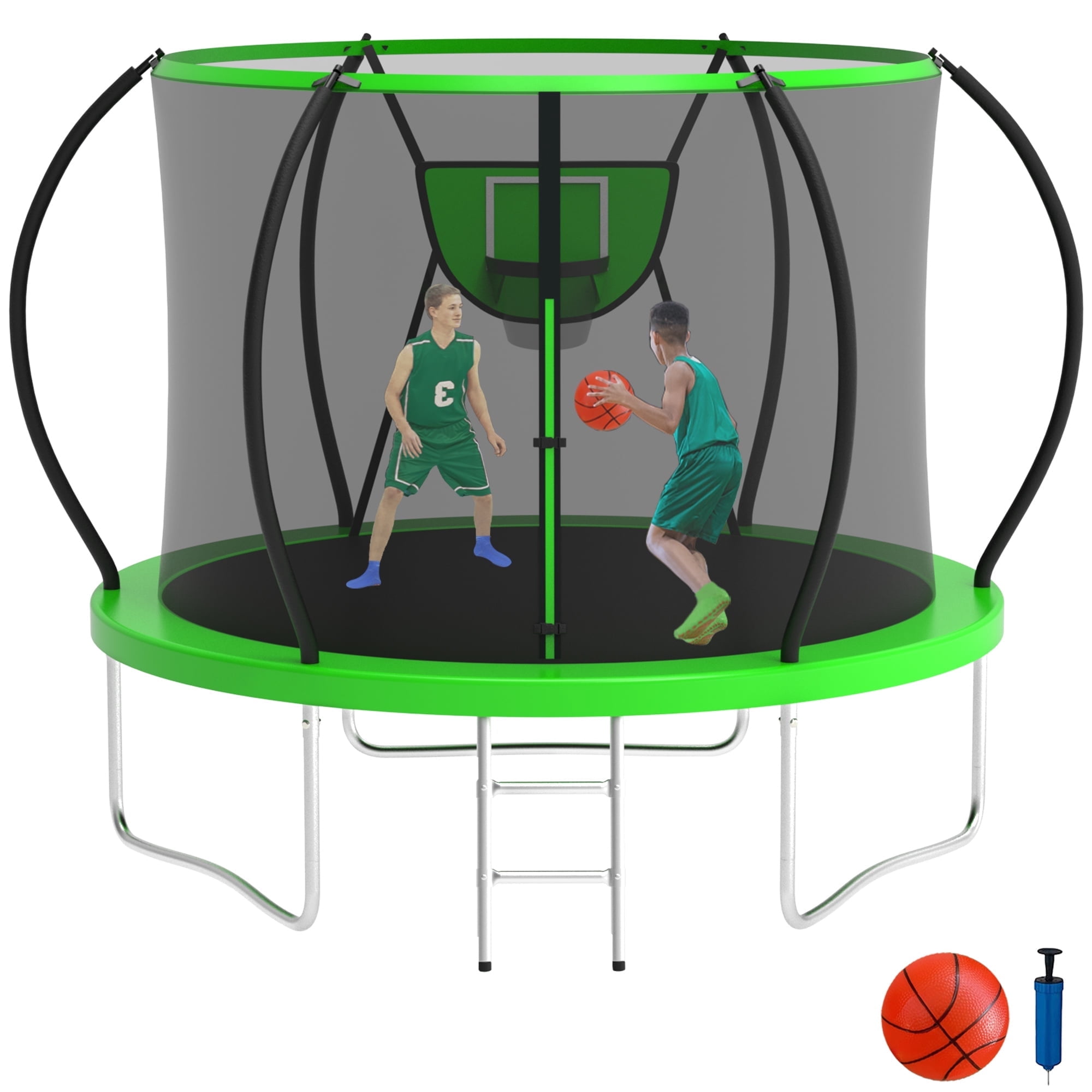 KOFUN 8FT Trampoline with Basketball Hoop, 800LBS Heavy Duty Trampoline ...