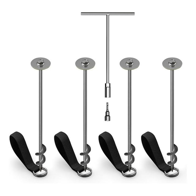 Trampoline Anchor Kit PRO, Heavy Duty Ground Anchoring Metal Stakes Set ...
