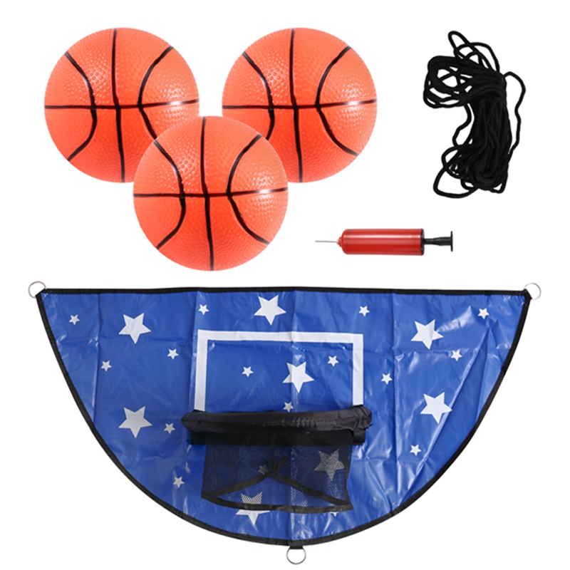 Trampoline Basketball Hoop Set Mini Basketball Hoop for Kids Waterproof ...