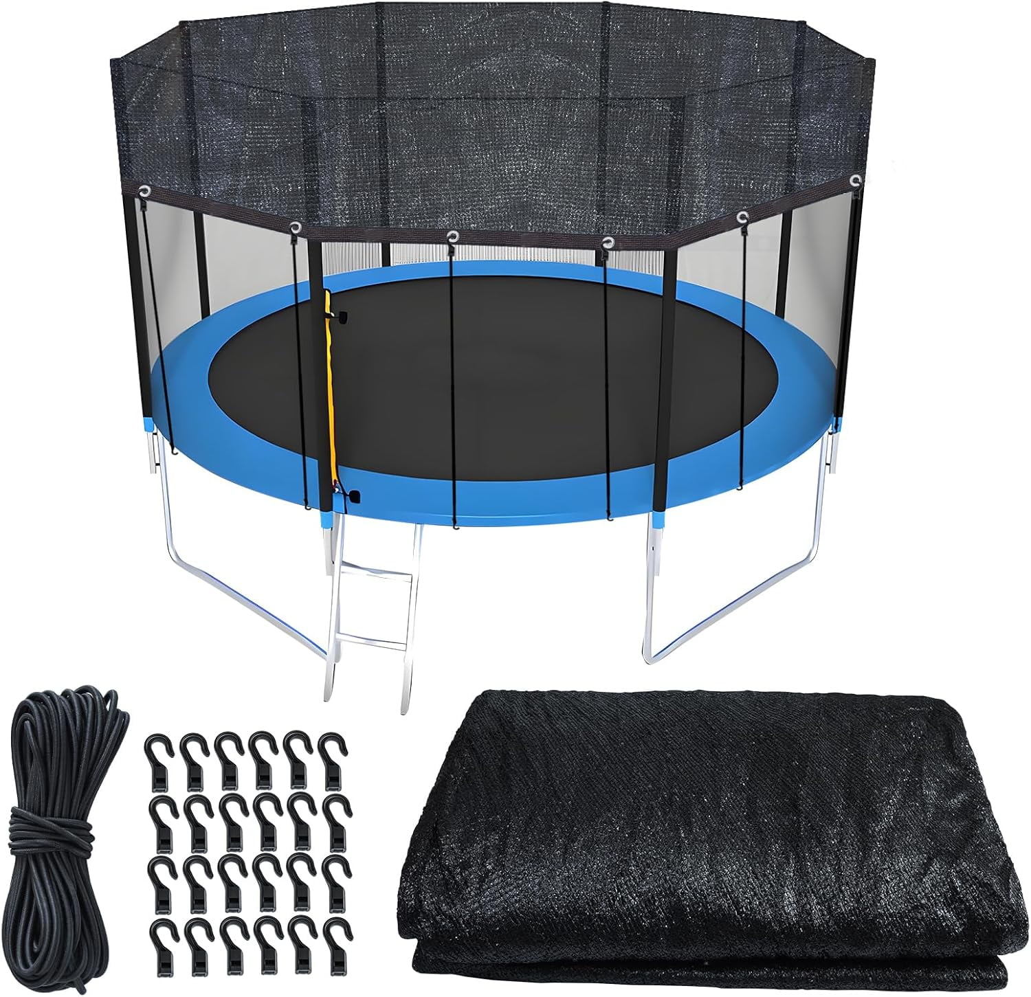 Trampoline Cover Round 12 Holes 90% Sunblock Shade Cloth 10FT Black ...