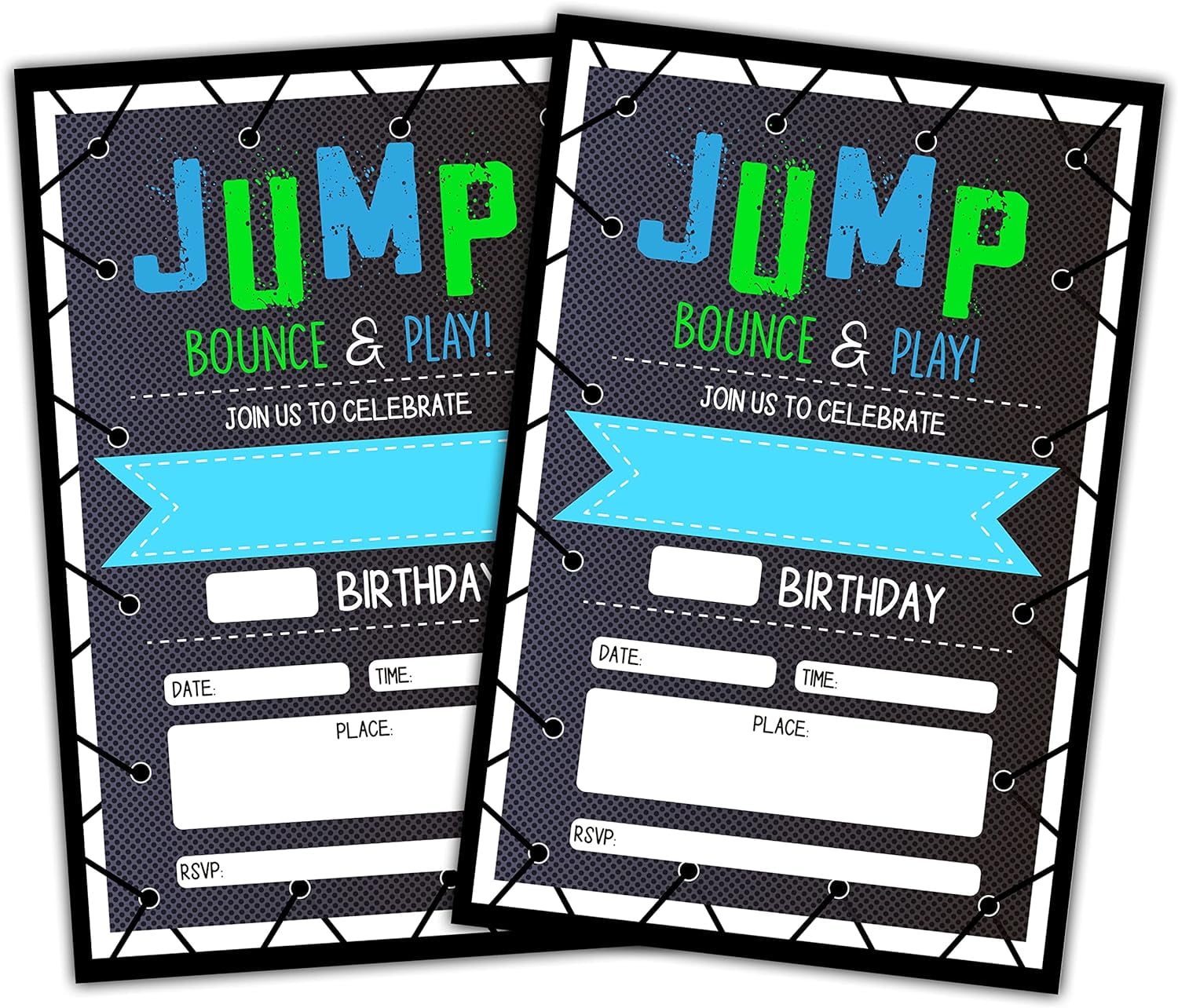 Trampoline Jump Birthday Party Invitations, Bounce House Birthday ...