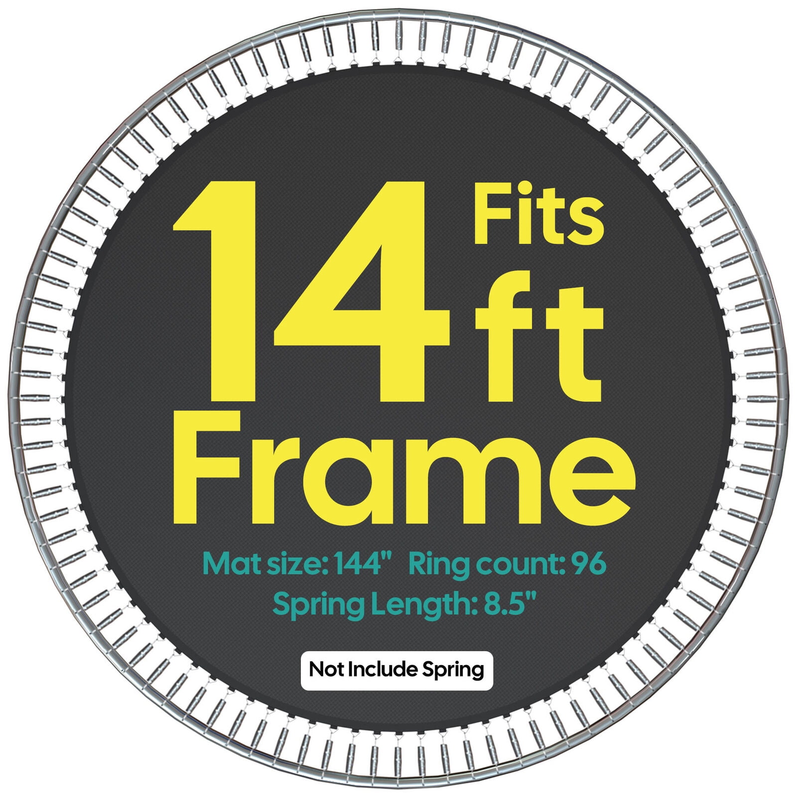 Trampoline Jumping Mat Replacement,Fits 14 ft Frame with 96 v-rings 8 ...