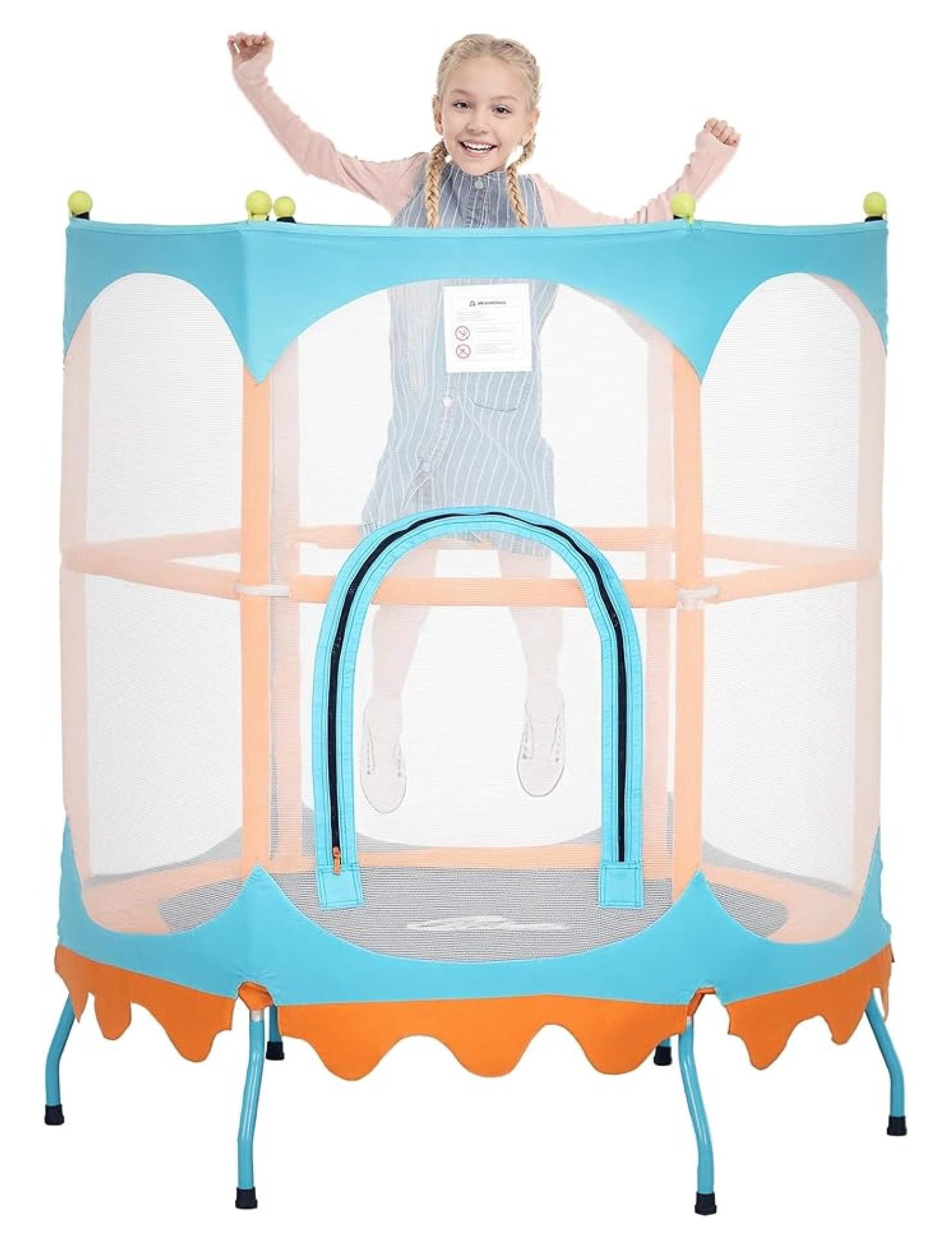 Trampoline for Kids, 4.6FT Mini Toddler Trampoline Indoor Outdoor with ...