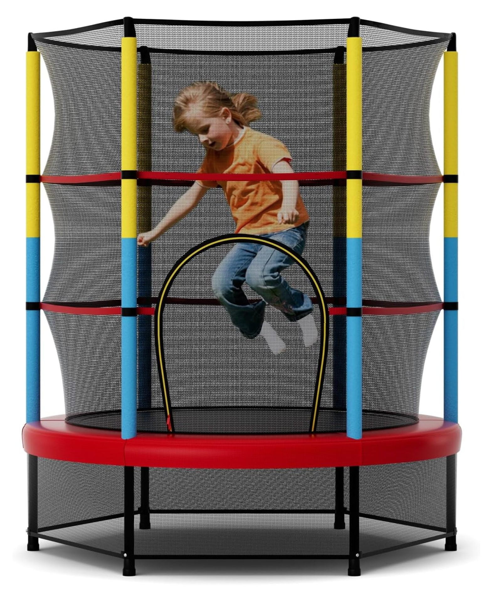 Trampoline for Kids, 55” Toddler Trampoline with All Round Enclosure ...