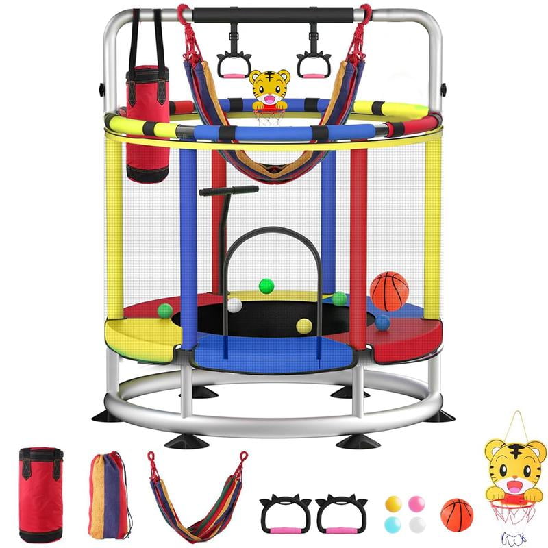 Trampoline for Kids with Basketball Hoop, 55" Toddler Trampoline Indoor ...