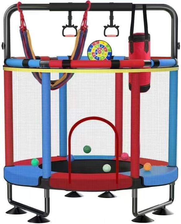 Trampoline for Kids, Upgrade Full Anti-Rust 440lbs Indoor Outdoor ...