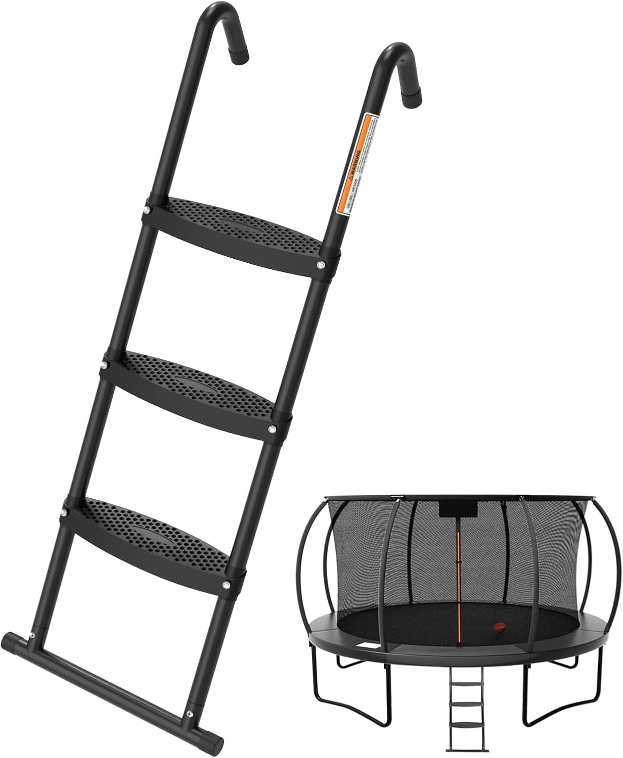 Trampoline Ladder, 3-Steps with Horizontal Wide Steps,Universal Hook ...