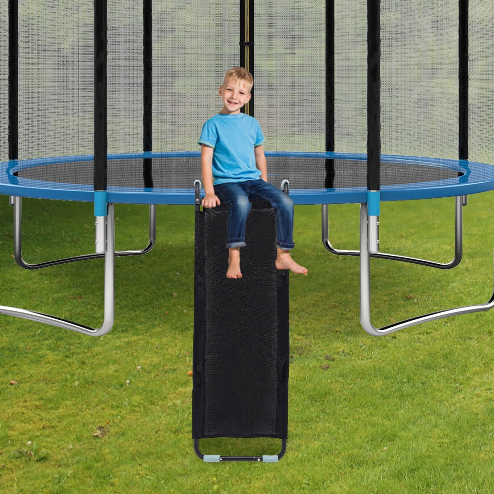 STEP Trampoline Ladder & Slide, Heavy Duty Rock Wall Climber, Easy to ...
