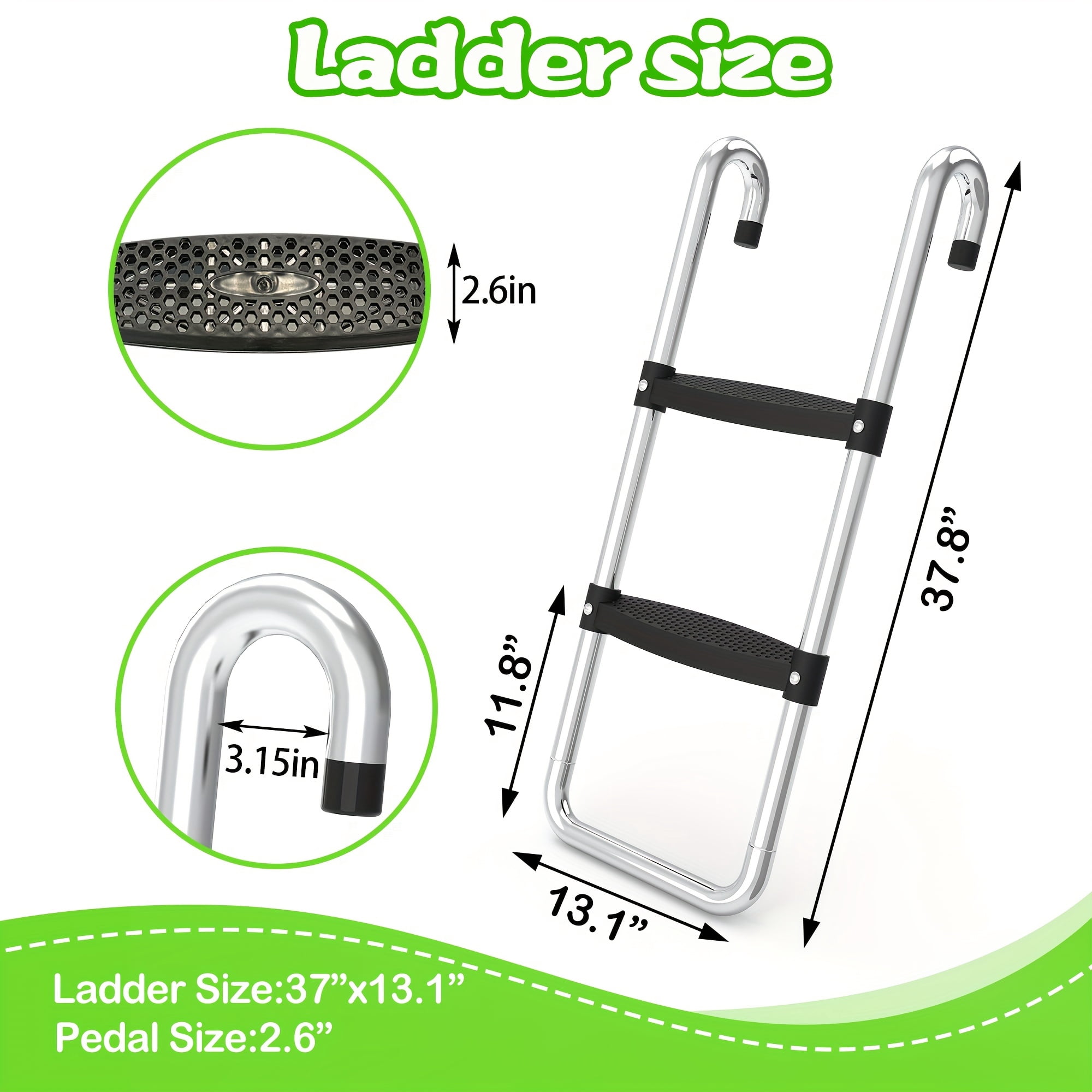 Trampoline Ladder Slide Kit, Universal trampoline ladder & Slide 2 step ...