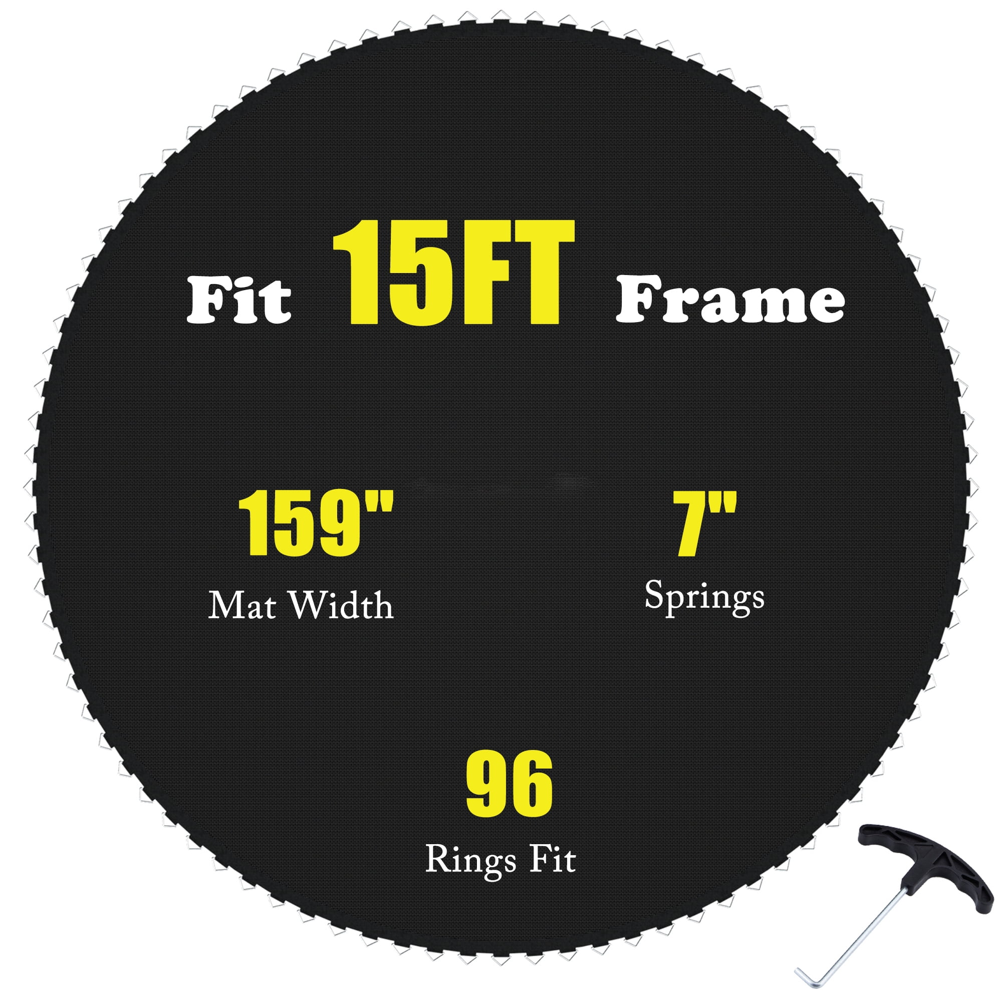 Hengu Trampoline Universal Replacement Spring Mats 15FT Trampoline with ...