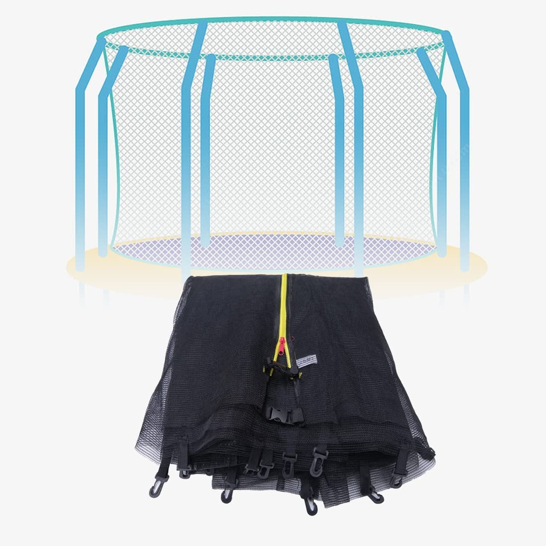 Trampoline Net Replacement, Safety Net Enclosure for 6-16 FT with 6 or ...