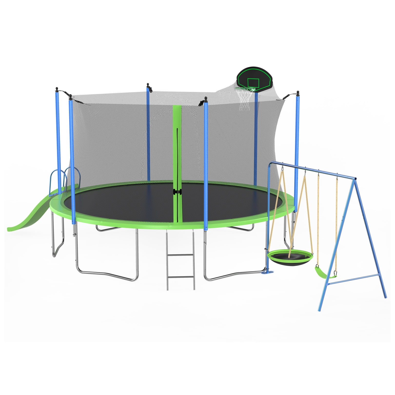 Trampoline Outdoor, 12FT Trampoline with Slide and Swings, Large ...