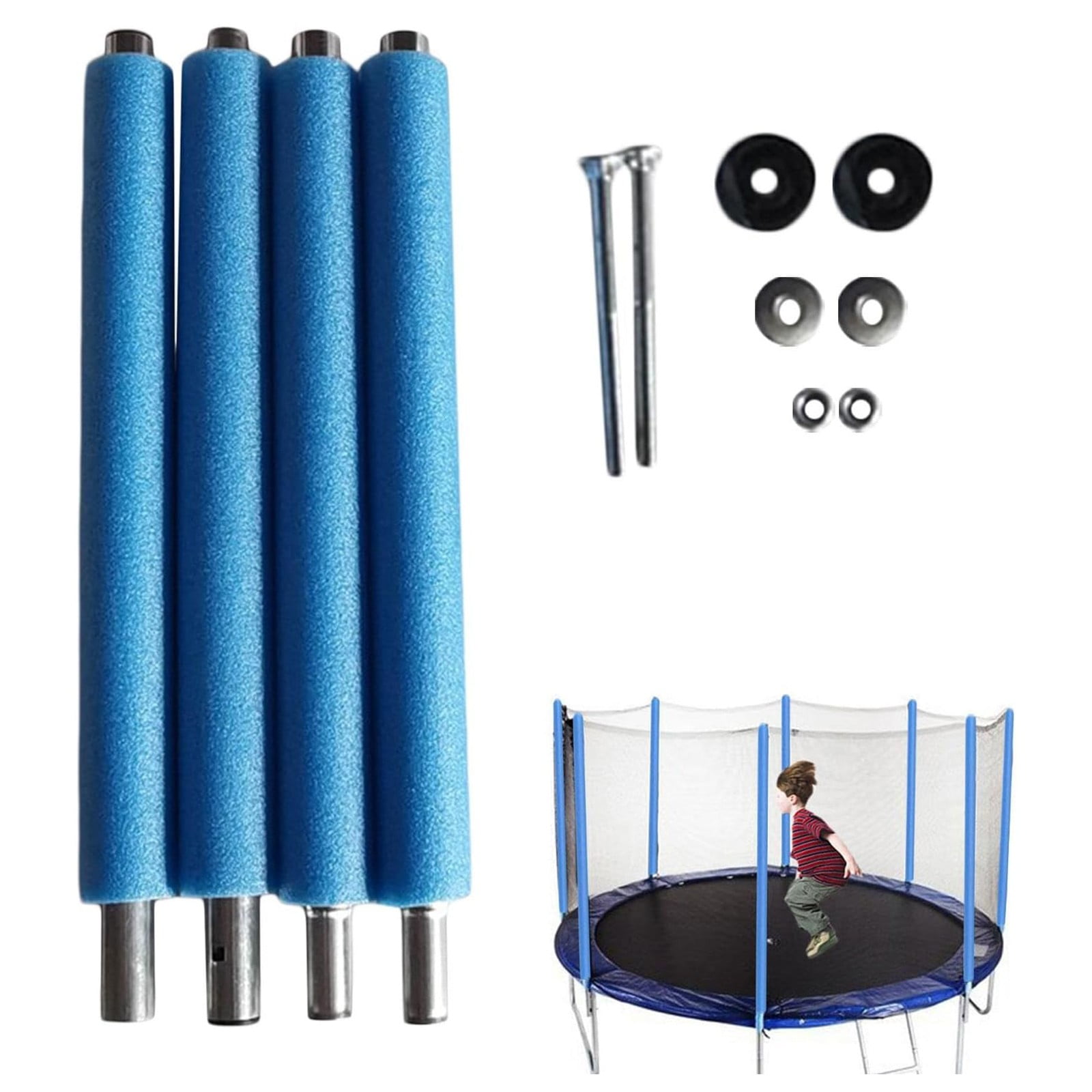 Trampoline Replacement Enclosure Poles Kit Steel Trampoline Poles with ...