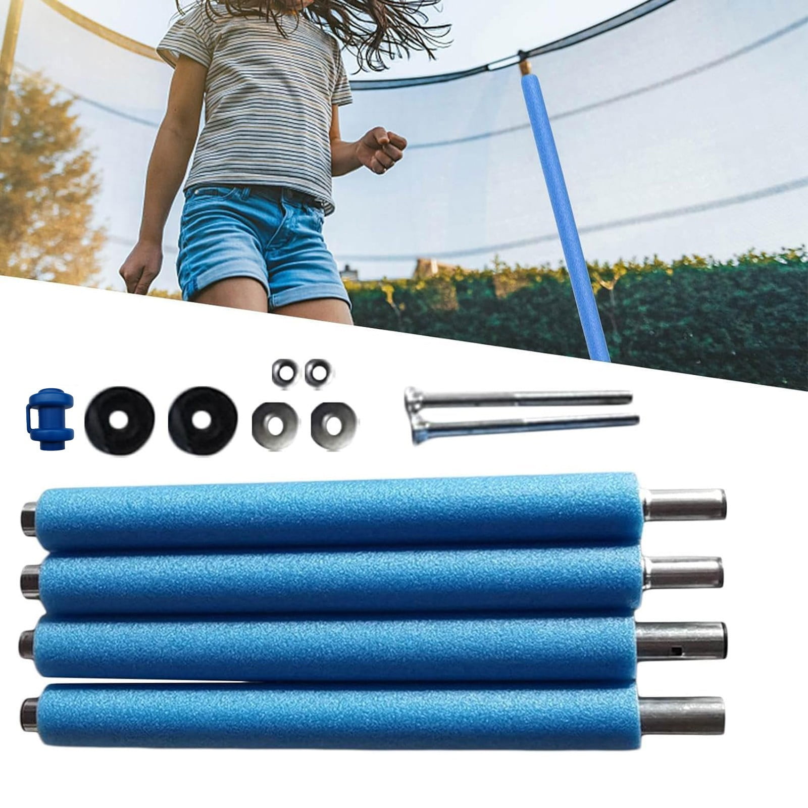 Trampoline Replacement Enclosure Poles Kit With Clamp And Hardware 6 ...