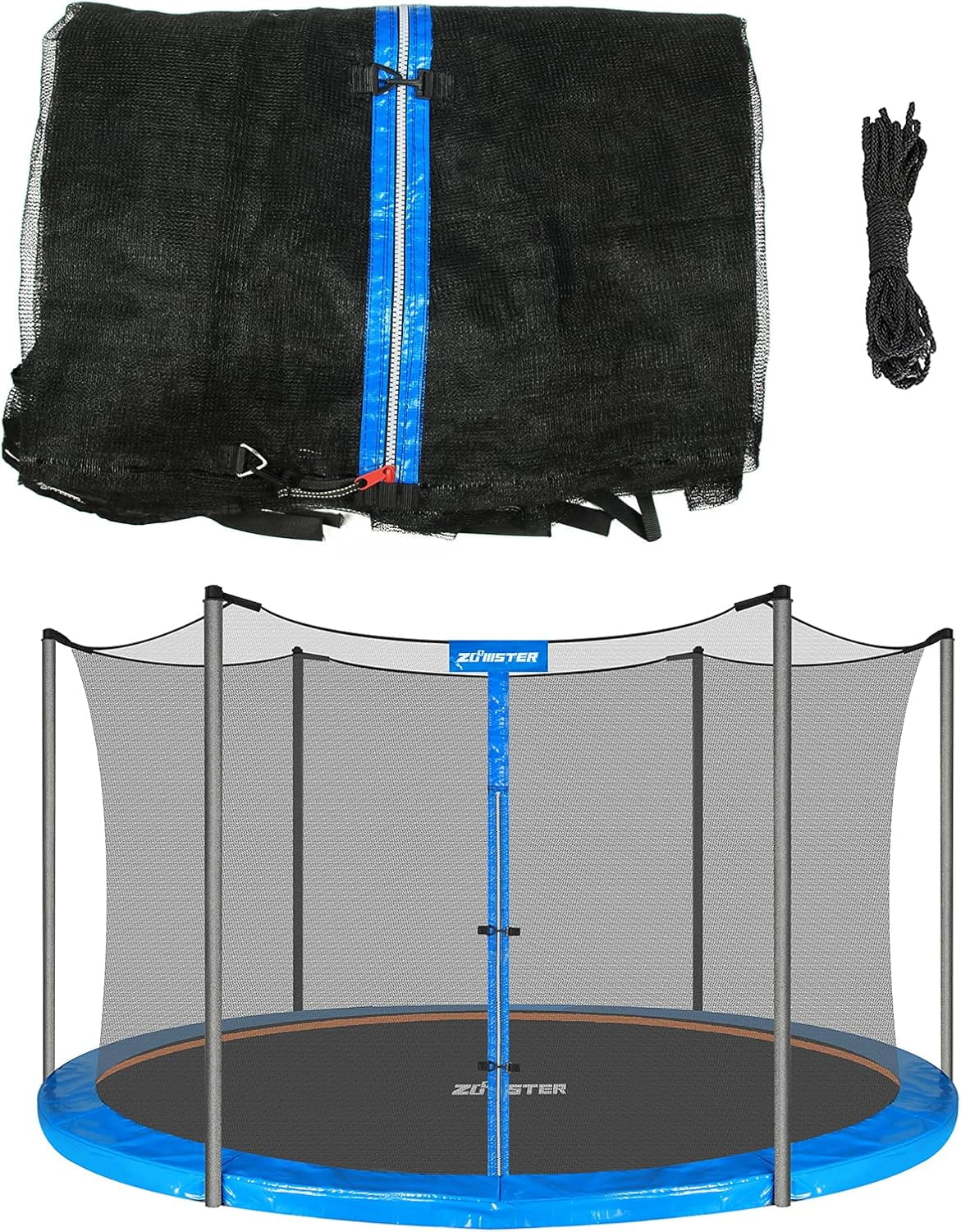 Trampoline Replacement Safety Enclosure Net for 6 Straight Poles Round ...
