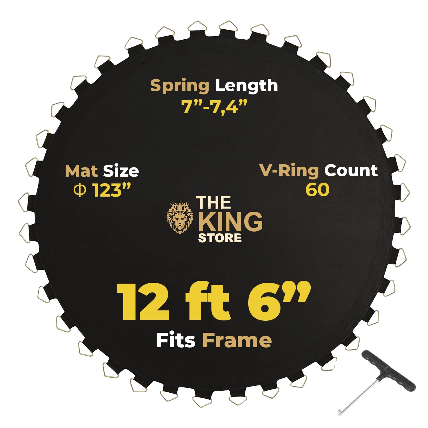 Trampoline Round Mat Replacement 11ft To 16ft Frame, Pull Spring Hook ...