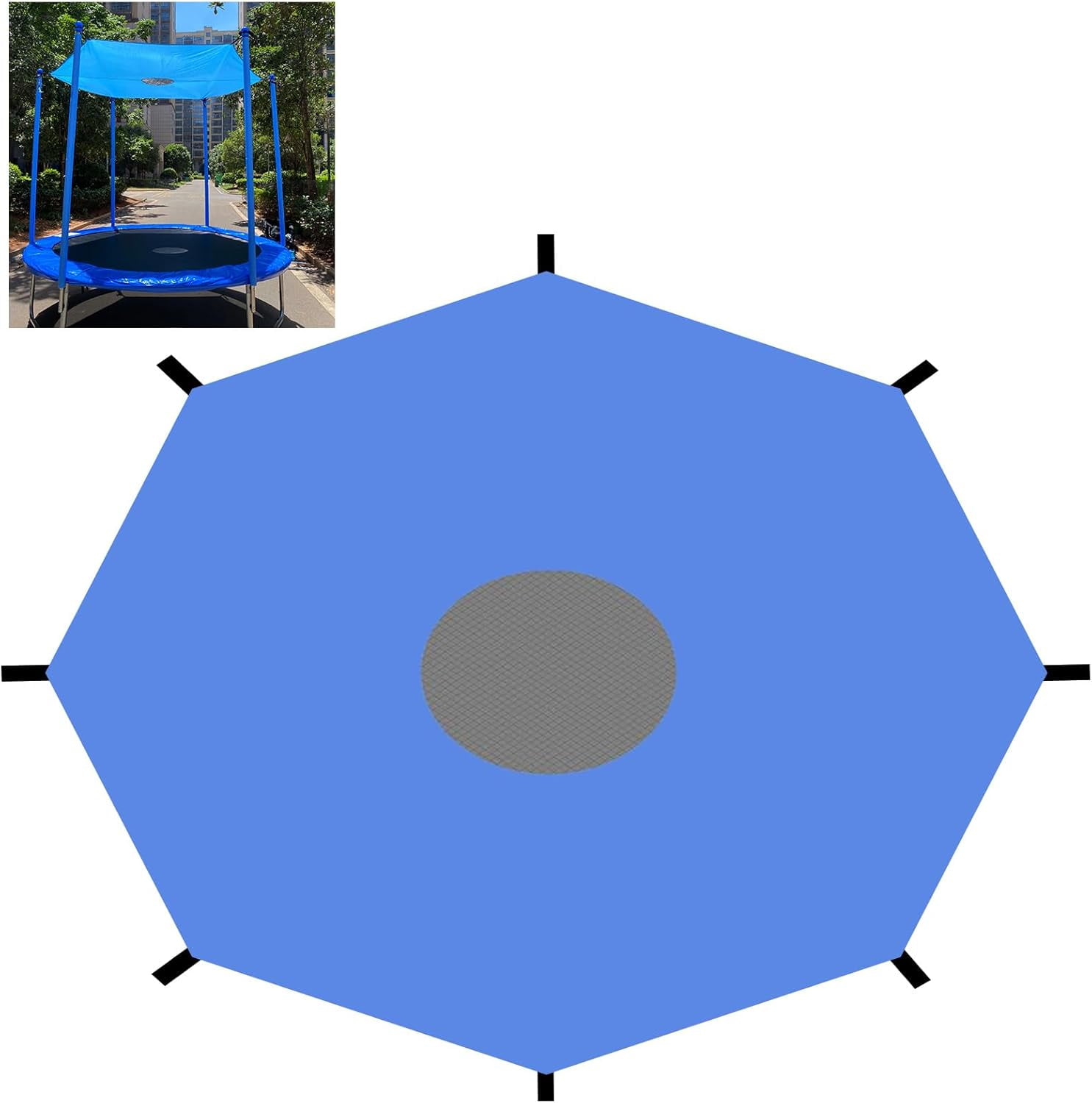 Trampoline Shade Cover for 8ft-16ft Round Outdoor Trampoline, Anti-UV ...