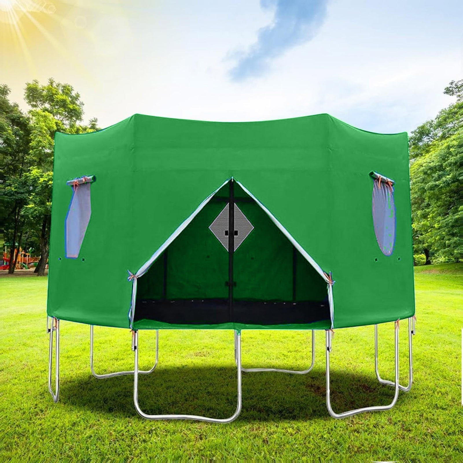 Trampoline Tent Cover with Window & Skylight - Sun/Rain Protection for ...