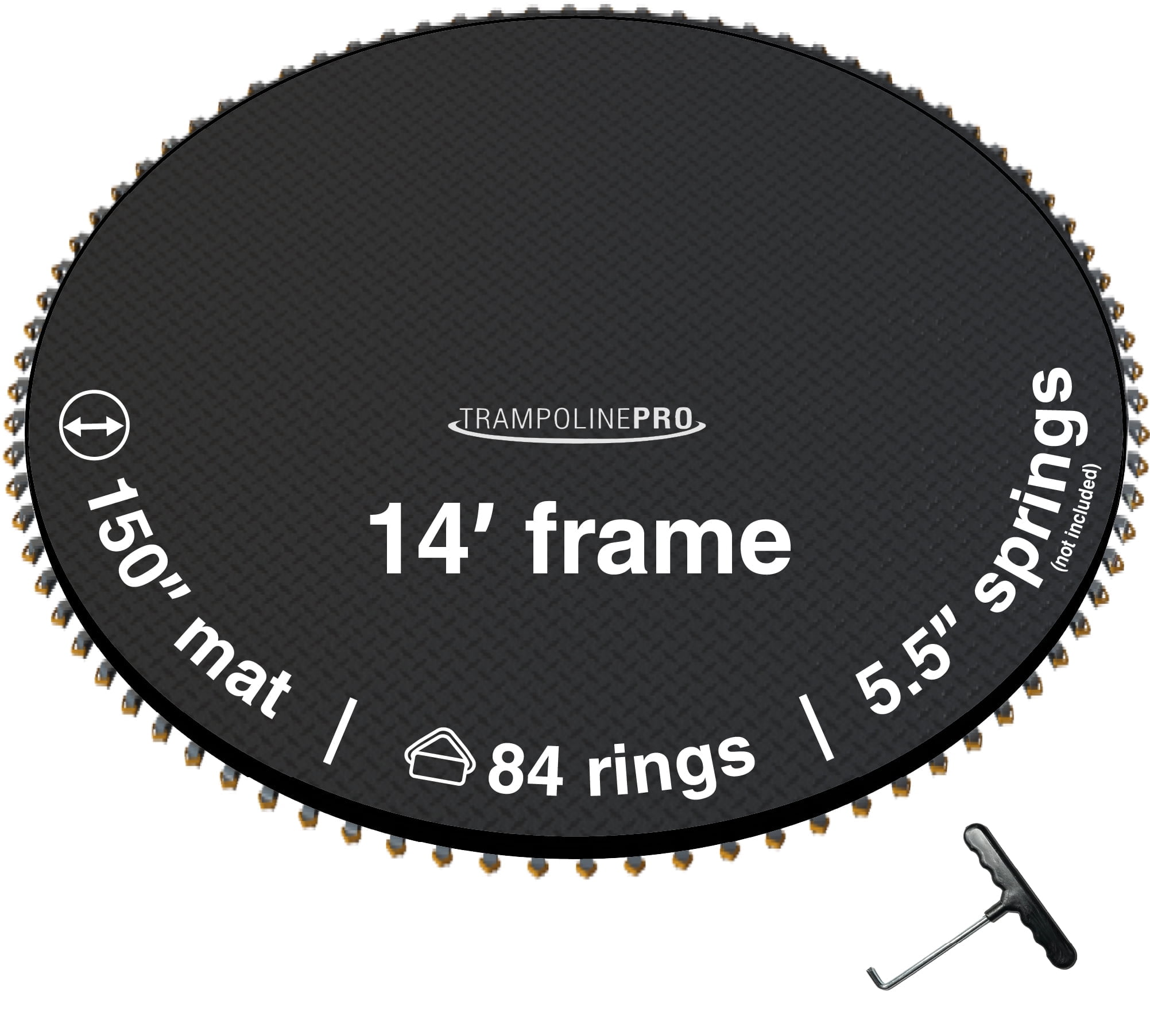 TrampolinePro Trampoline Jumping Mat 14 Ft. Round Frame Having 84 Rings ...