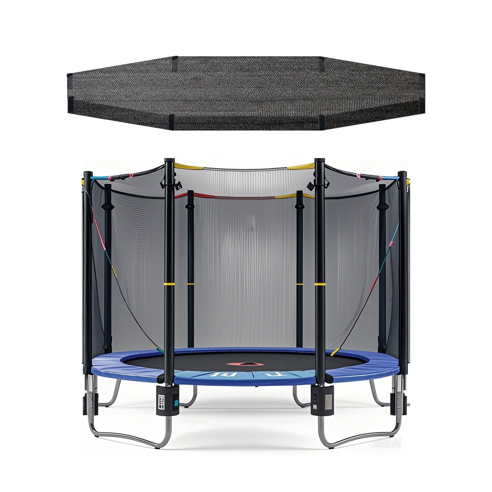 Synoratory Trampoline Cover Black Sunshade Tent Top Cover for Round Trampoline Outdoor Sports ...