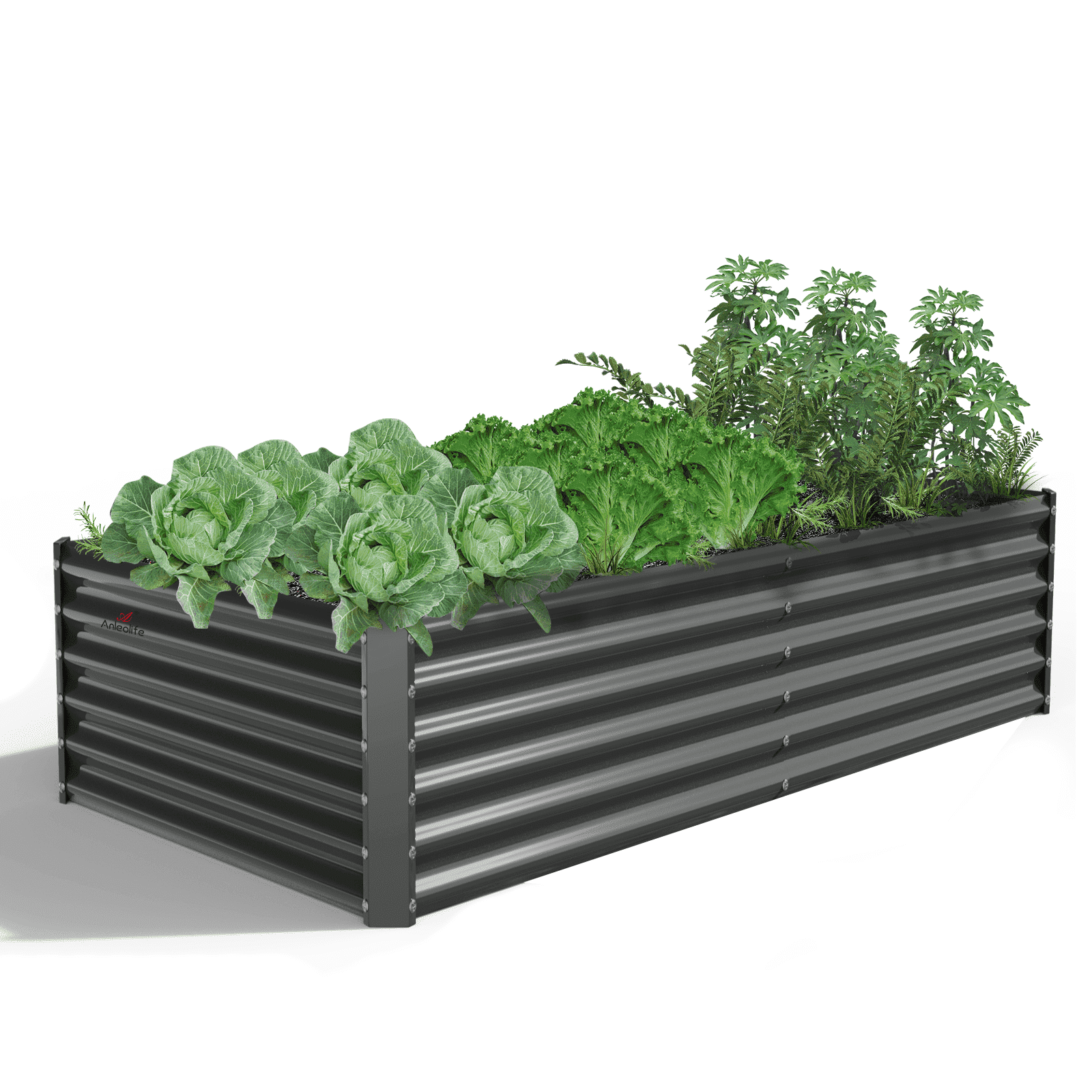Tramull 6X3X1.5 ft Galvanized Raised Garden Beds Outdoor, Rectangular ...