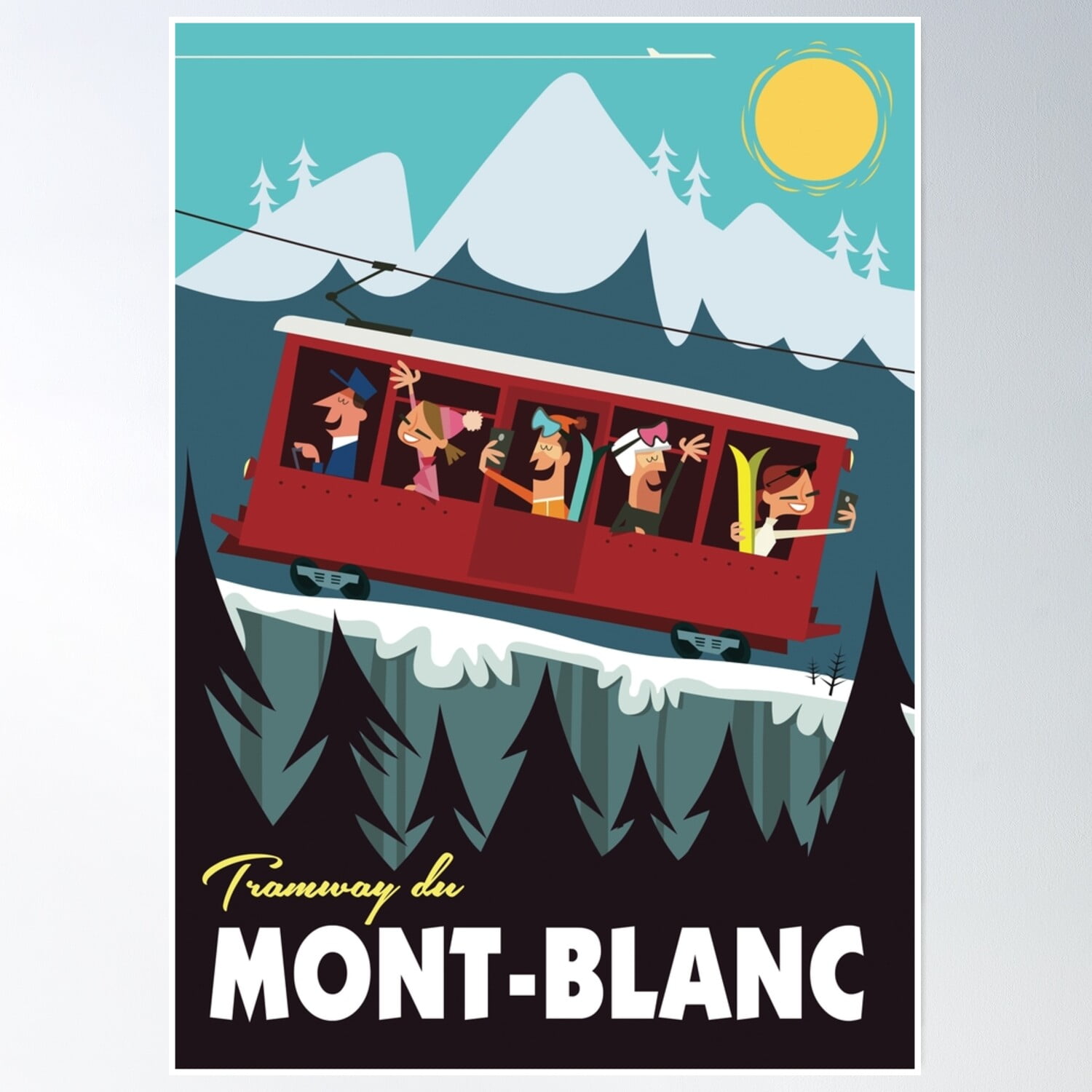 Tramway Du Mont Blanc Poster Wall Art, Modern Wall Decor, 8x12 UNFRAMED ...