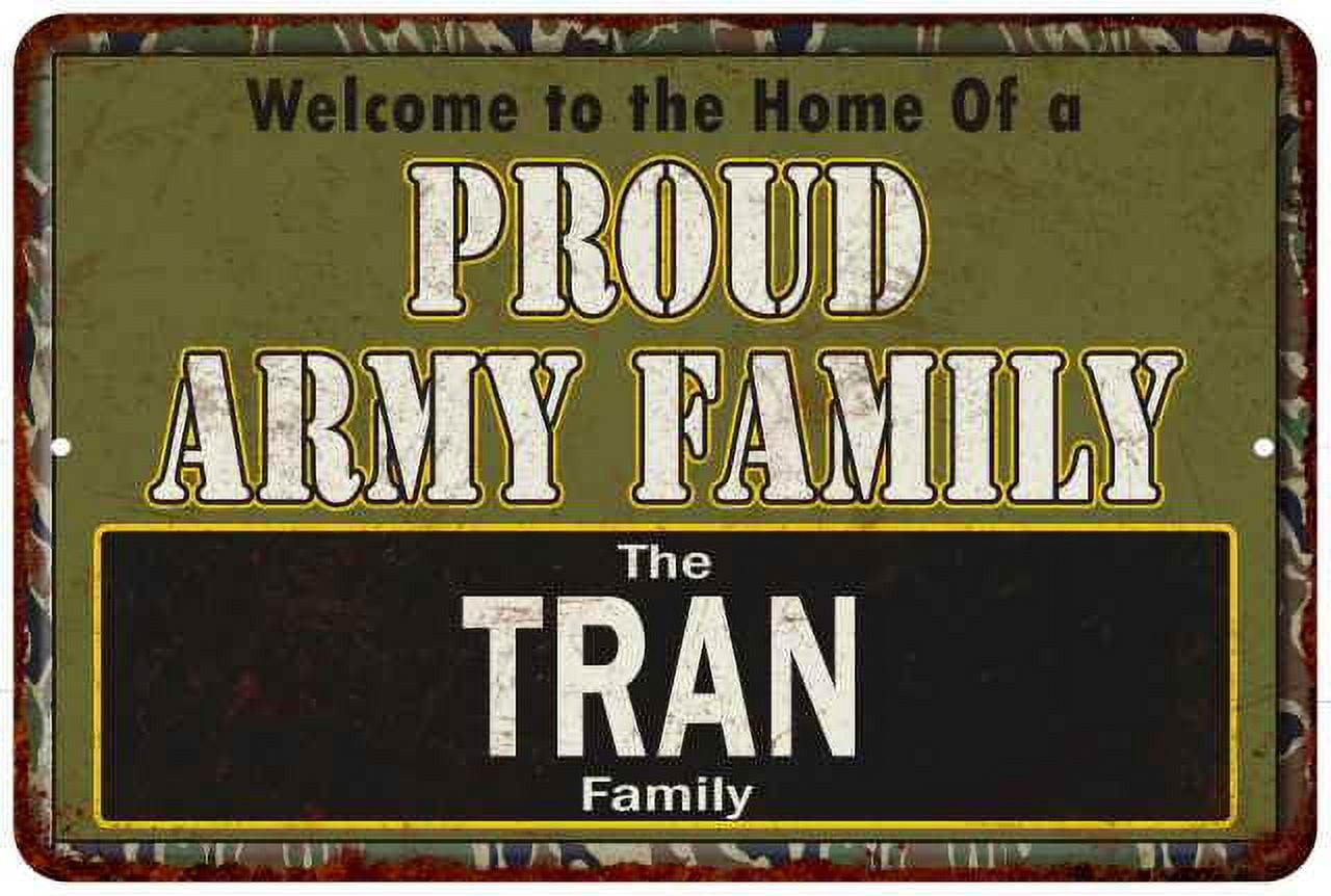 Tran Proud Army Family Sign Gift 8x12 Metal Sign 108120023188 - Walmart.com