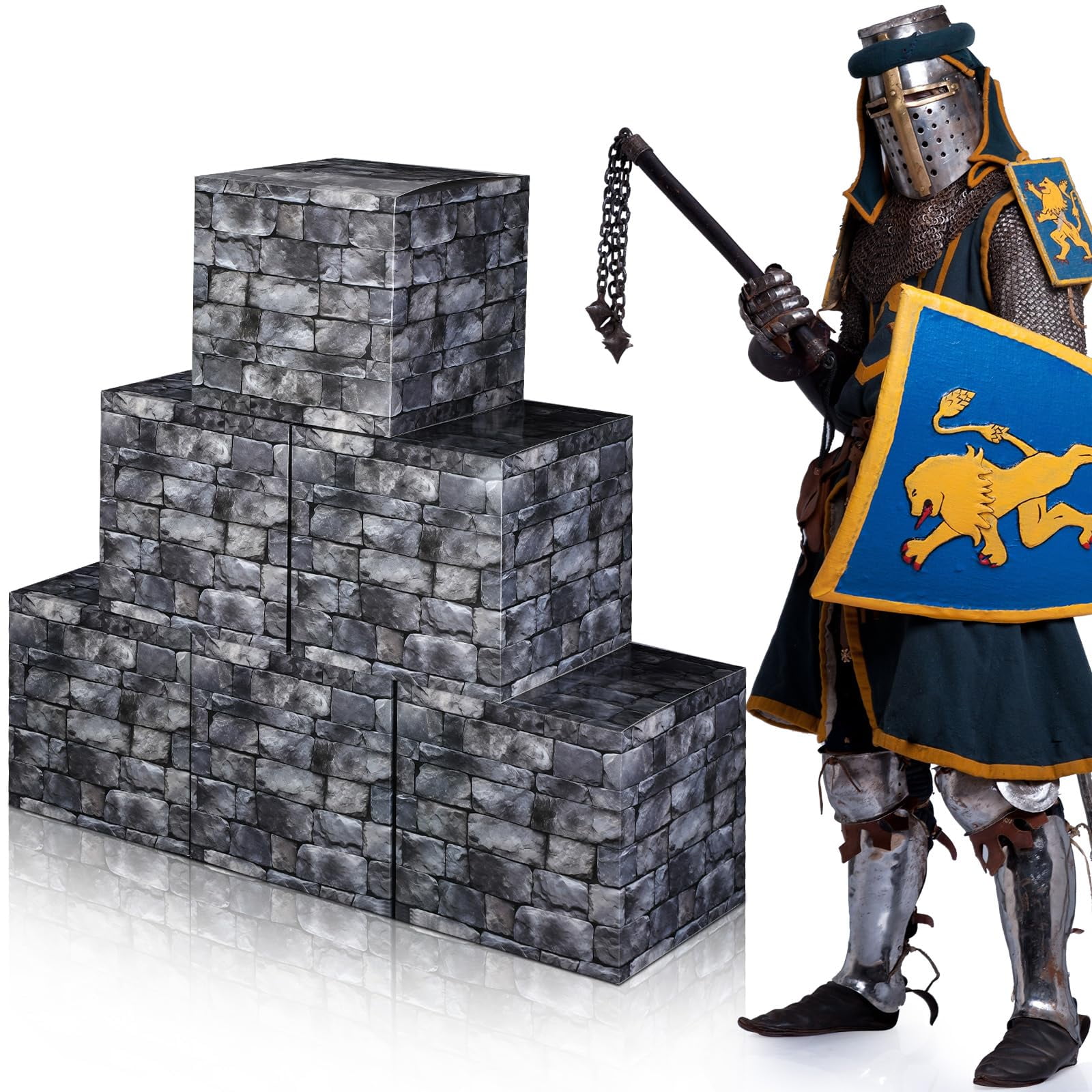 Trandraft 12 Pcs Large 11.81 Inch Stone Wall Boxes Medieval Themed ...