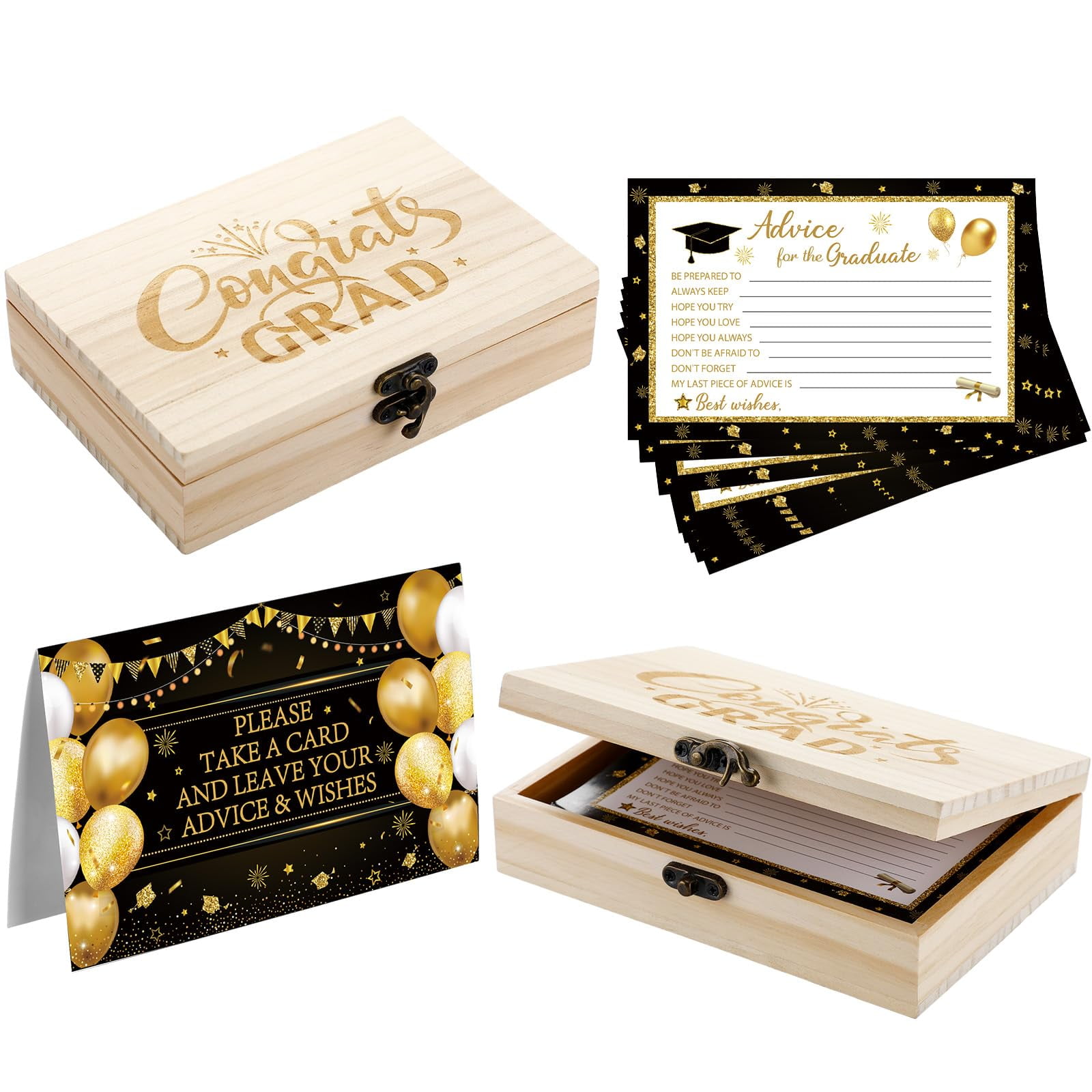 Trandraft 52 Pcs 2025 MMF7 Graduation Wishes and Advice Cards Box ...