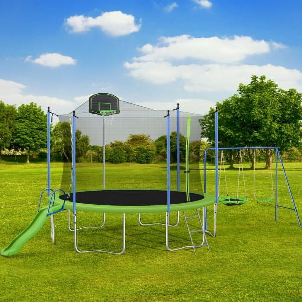 14FT Trampoline for Adults & Kids, 1000 LBS Capacity with Safety Net ...