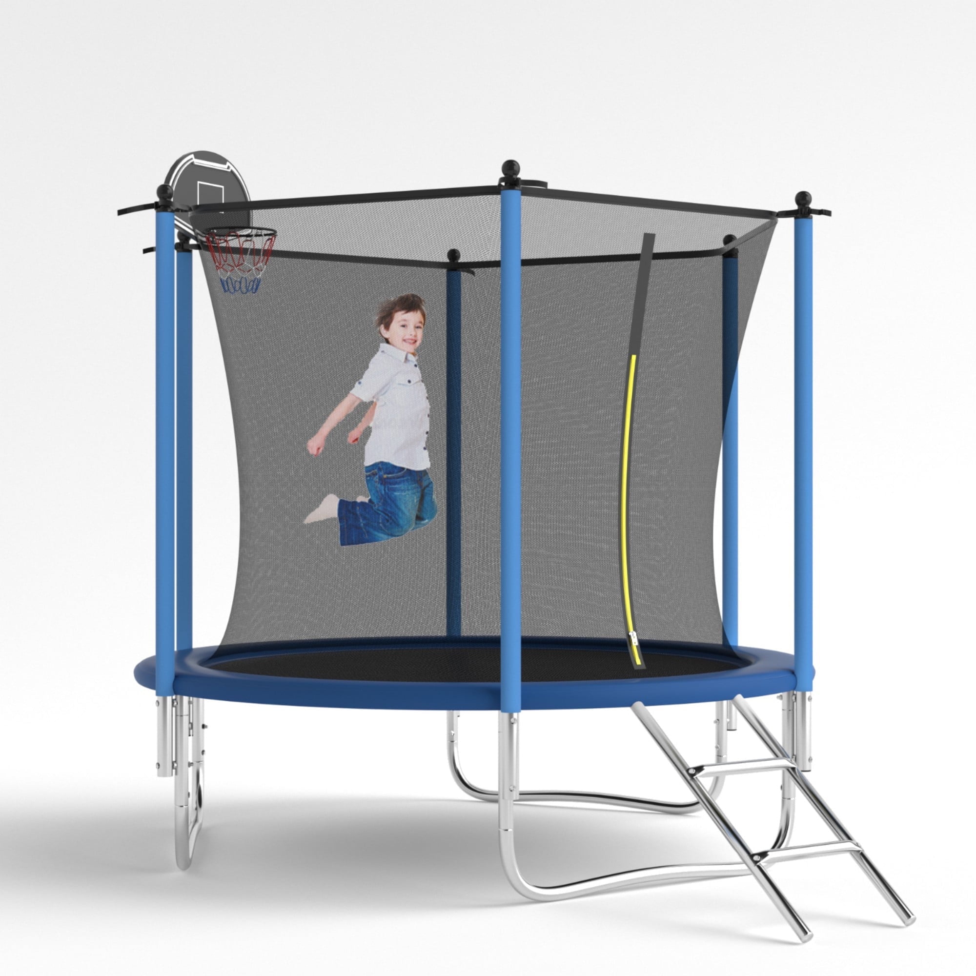 Tranpoline 8FT Tranpoline for Kids with Safety Enclosure Net ...