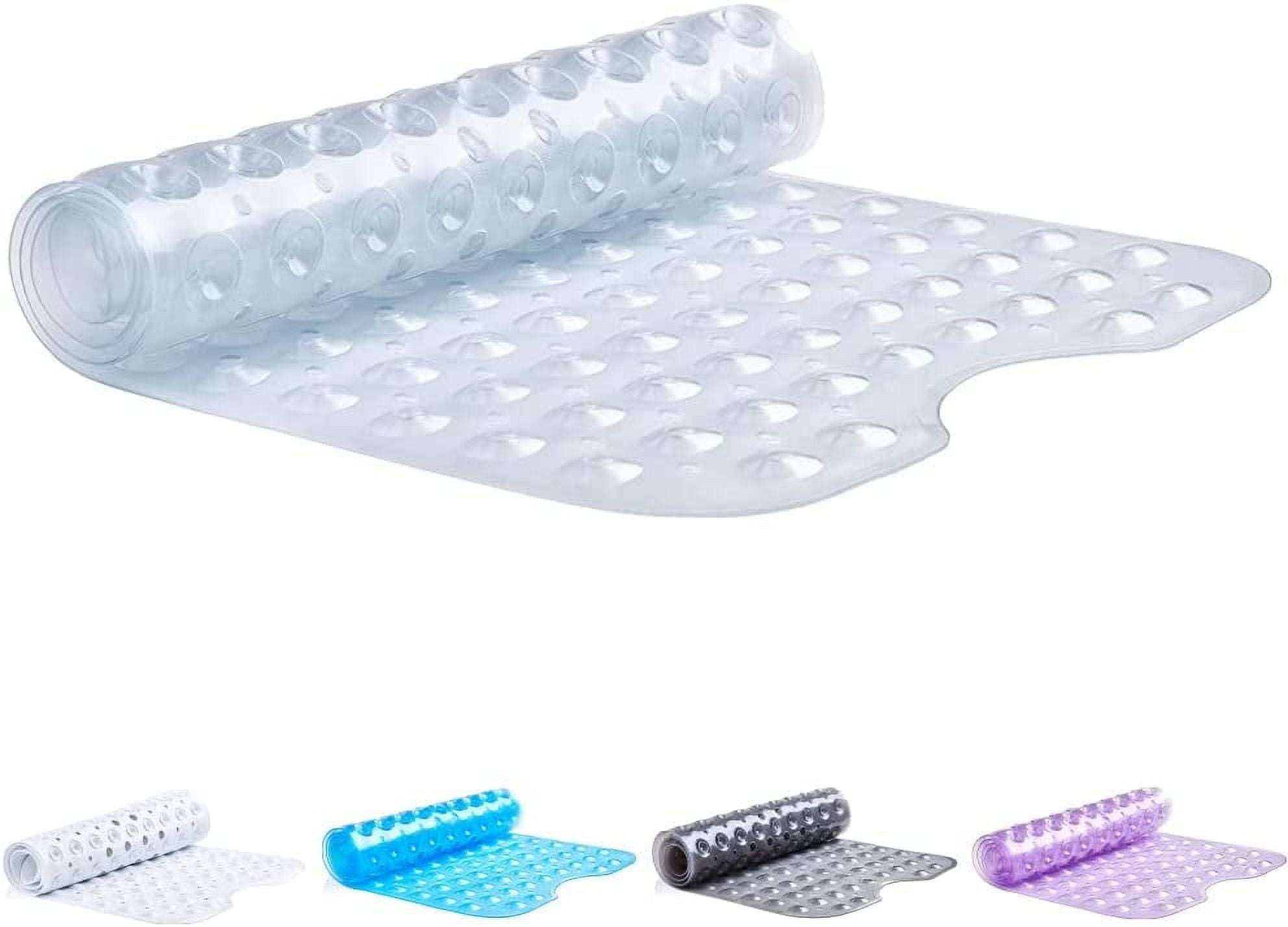 Tranquil Beauty Extra Long Clear Bath Mat, 100 cm x 40 cm, Suction Cups ...