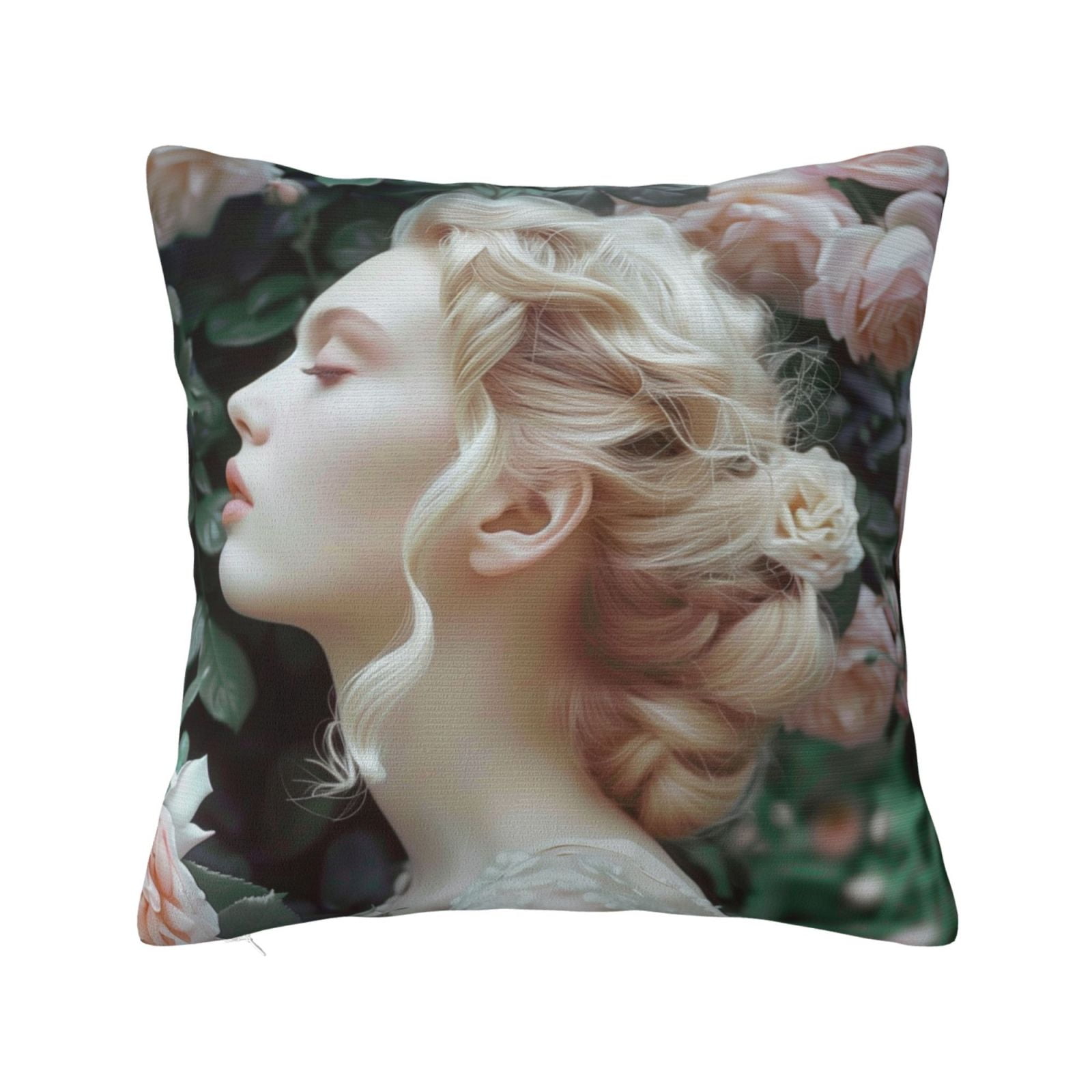 Tranquil Garden : with Updo Amidst Roses Pillow cover decoration ...