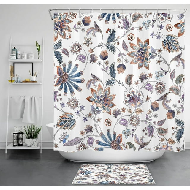 Tranquil Oasis Watercolor Leaf And Floral Shower Curtain Transform