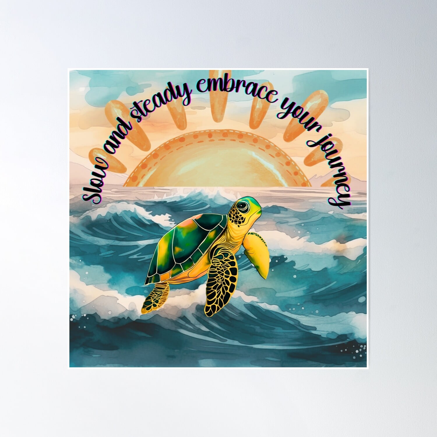 Tranquil Odyssey: Sea Turtle Serenity With Sunlit Glow And The ...