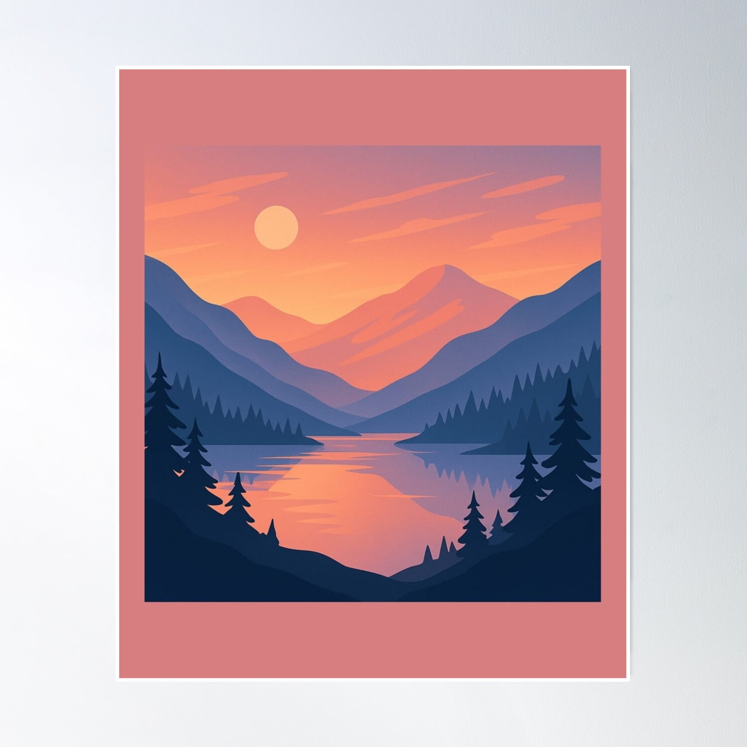 Tranquil Peaks – Serenity In Every Shade Poster Wall Art, Modern Wall Decor, 24x36 UNFRAMED ...