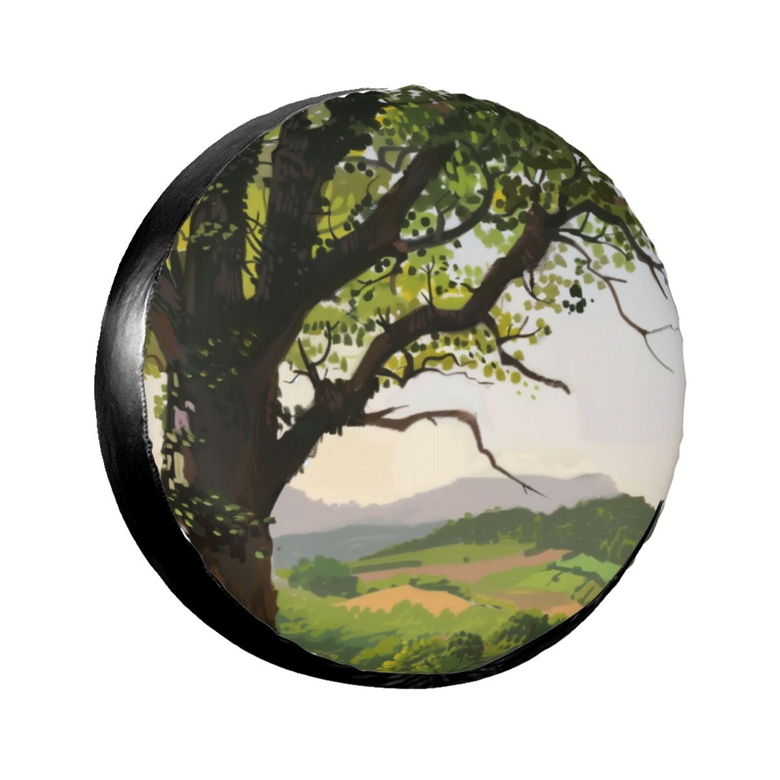 Tranquil Scene with Tree and ouse The spare tire cover is suitable for ...