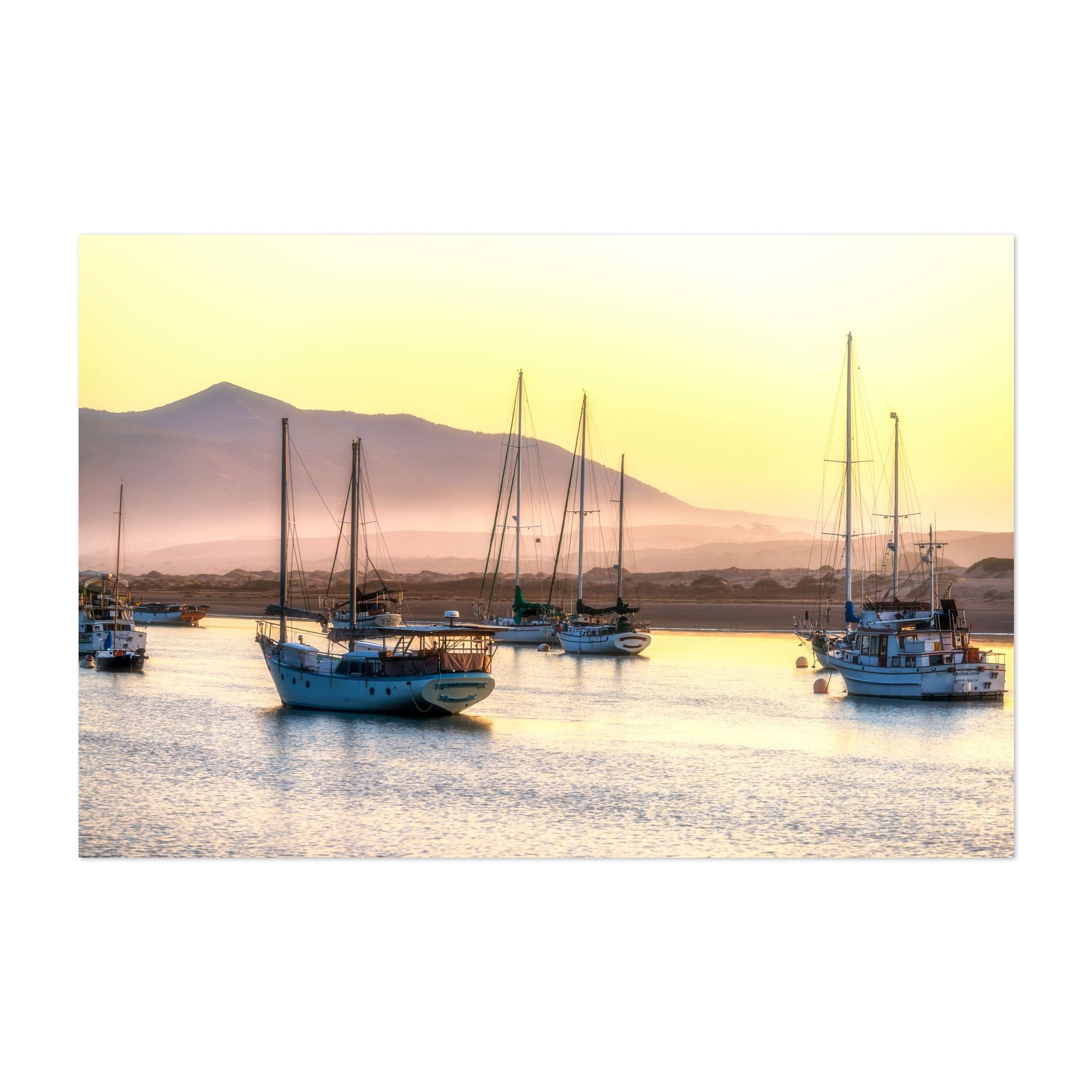 Tranquil Tides - Morro Bay Harbor - Morro Bay California Photography Boat Harbor Sunset Coastal ...