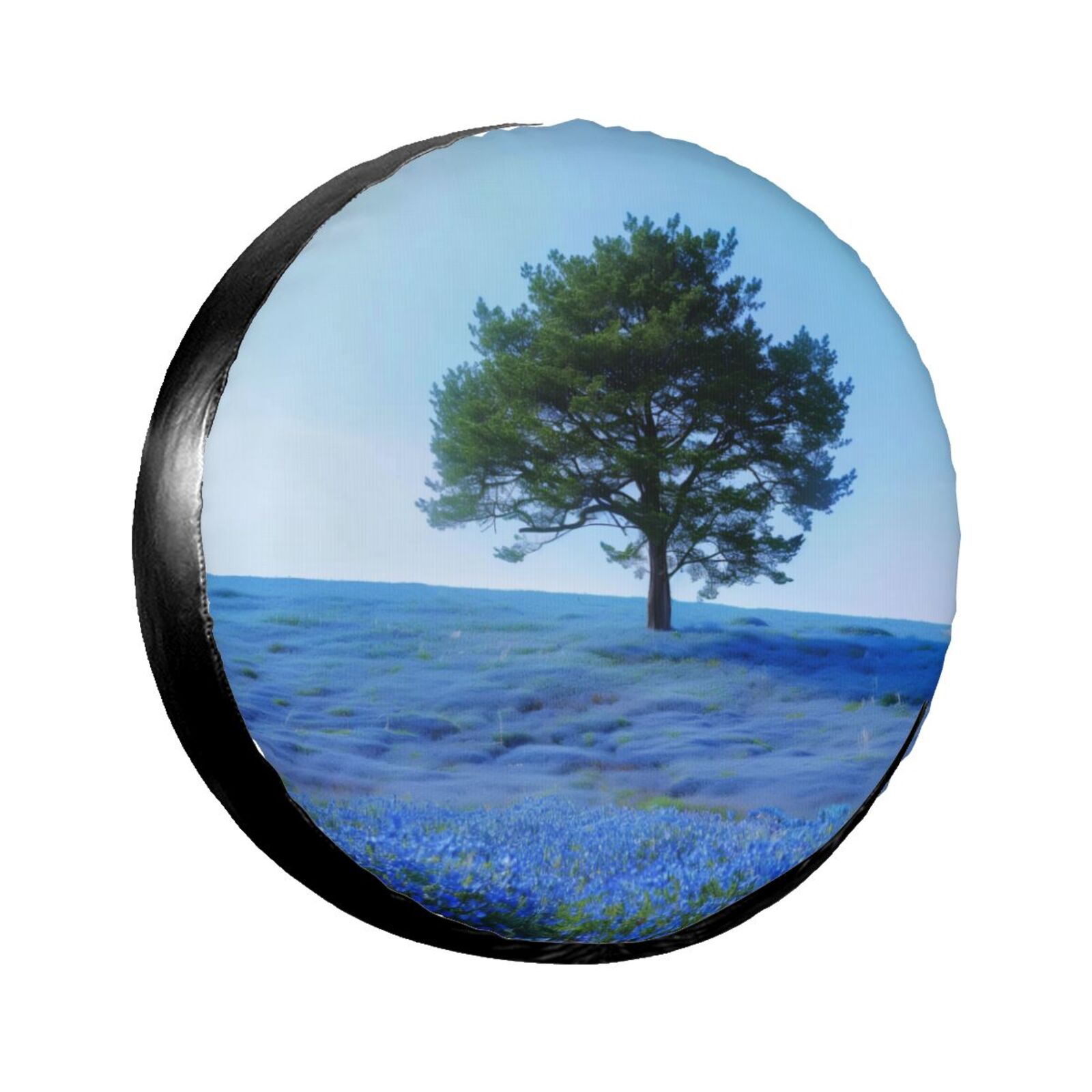 Tranquil with Tree and Blue Flowers tire cover wheel protector, weather ...