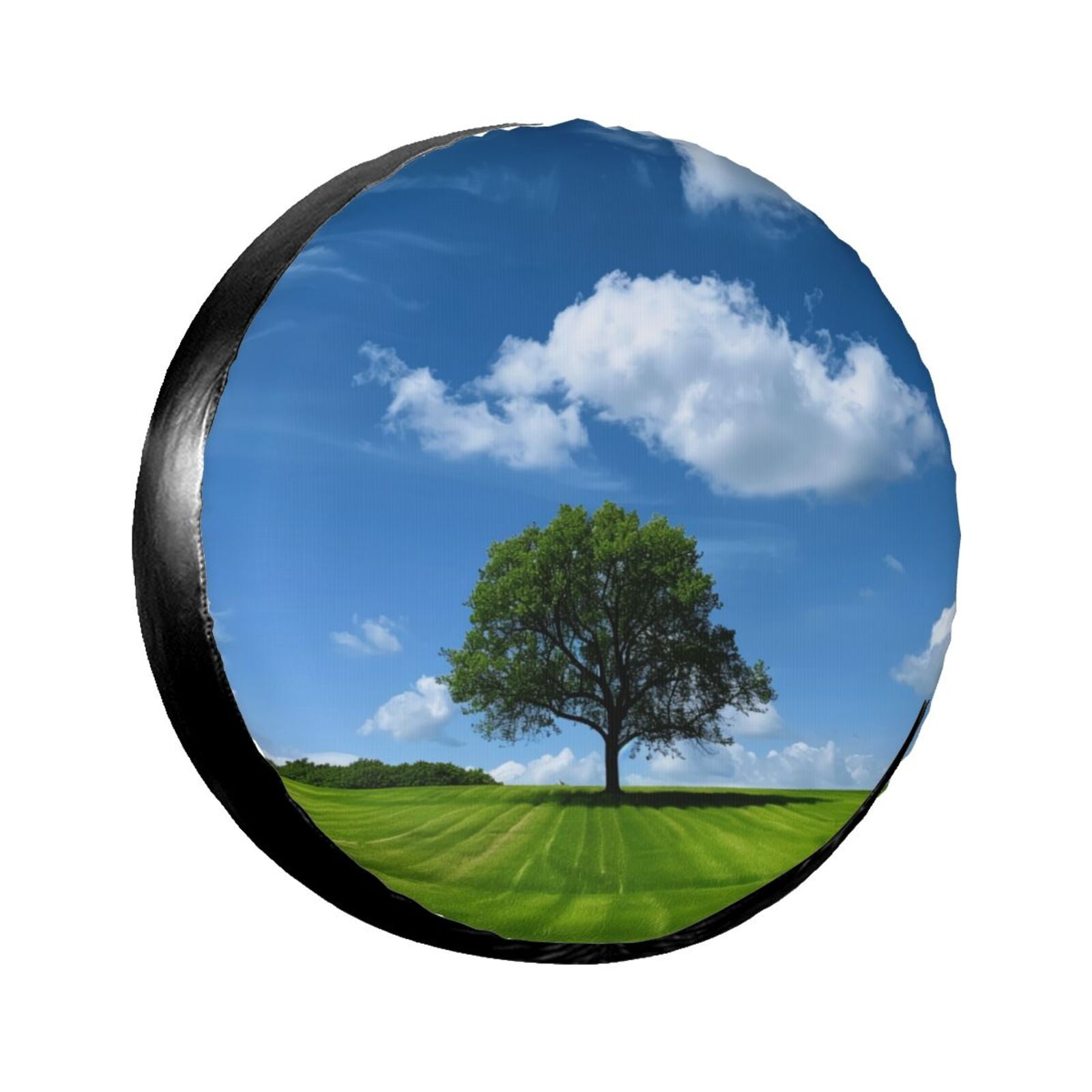 Tranquil Tree amid Green Field: tire cover wheel protector, weather ...