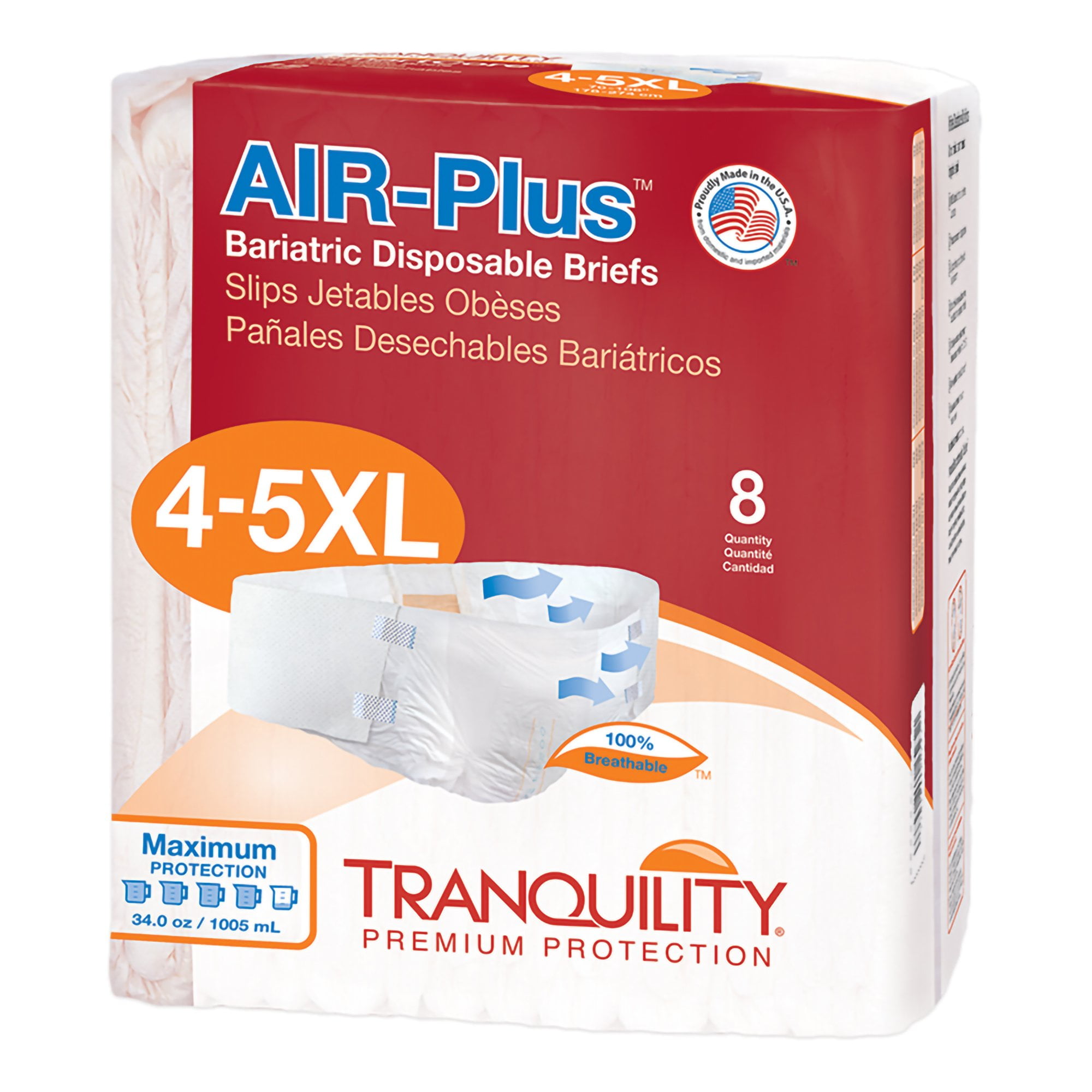 Tranquility AIR-Plus Bariatric Adult Incontinence Brief 4 to 5X-Large ...