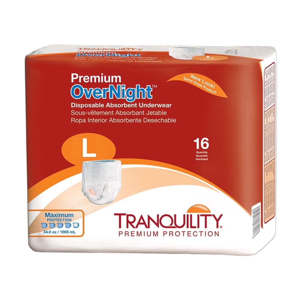 Tranquility Premium OverNight Disposable Absorbent Underwear, Large ...