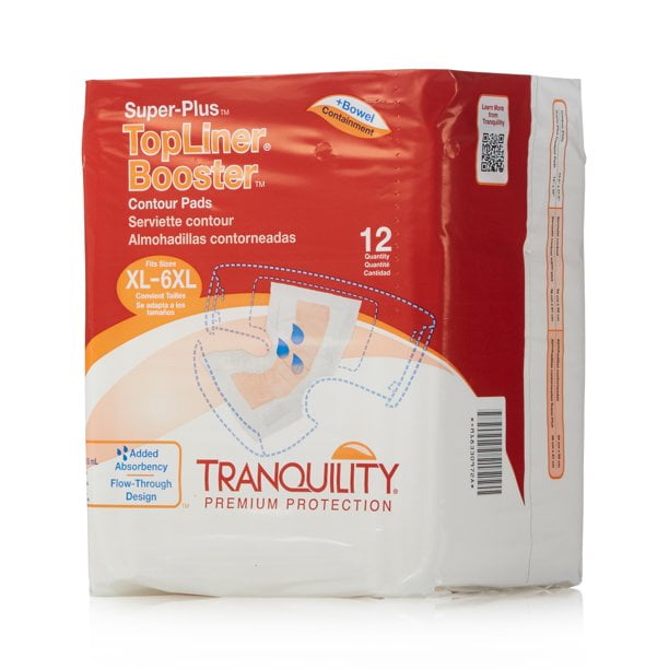 Tranquility Top Liner Contour Unisex Booster Pad Flow-Through Pad 14 X ...