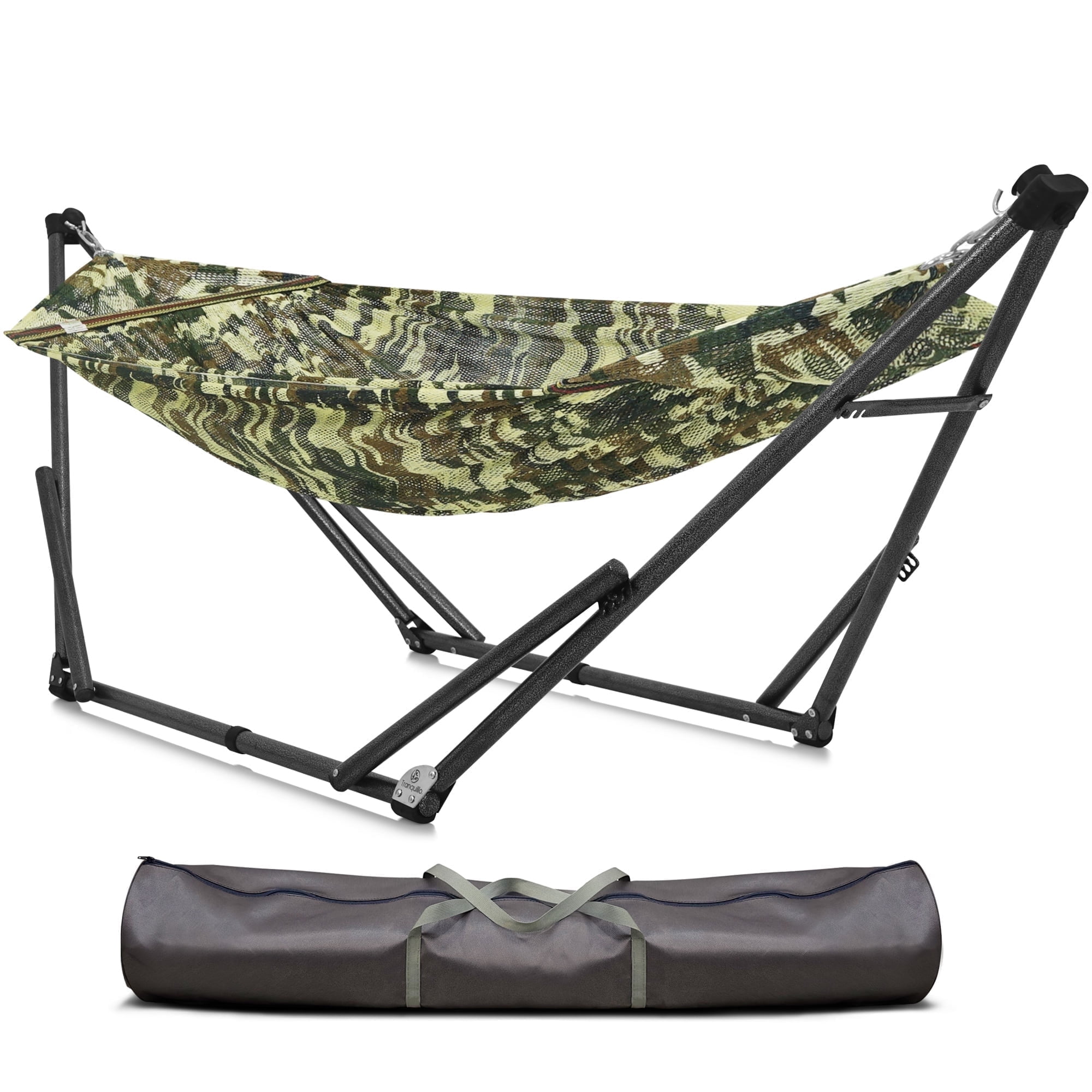 Tranquillo Uniki Folding Camping Hammock Stand, 550lbs Capacity for 2 ...