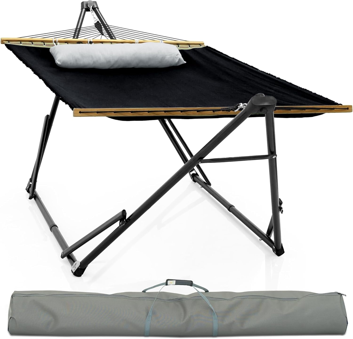 Tranquillo Unity Steel Hammock Stand with Carry Bag, Hammock Net, Black ...