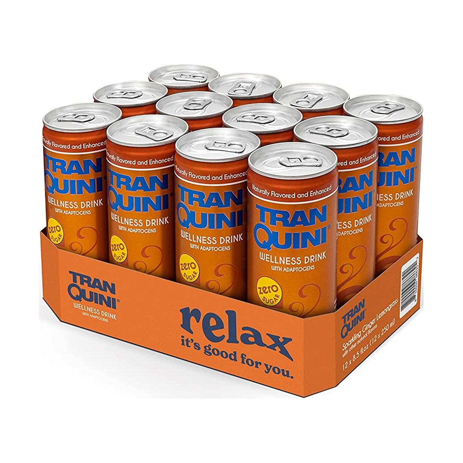 Tranquini Calming Drink With Herbal Adaptogens - Ginger Lemongrass / 12 ...