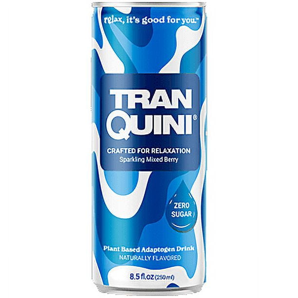 TRANQUINI Calming Herbal Drink with Adaptogens Mixed Berry 12 Pack 8.5 ...